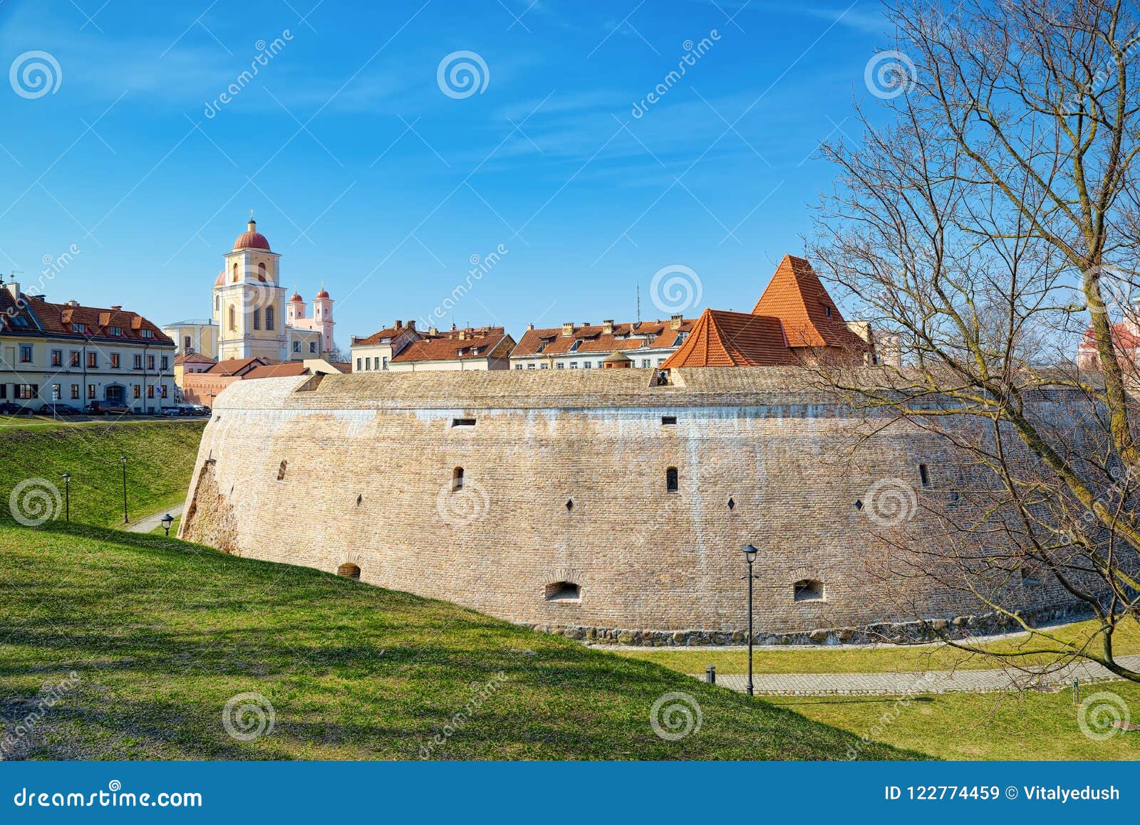 Bastion of the Vilnius City Wall. Lithuania. Stock Image - Image of ...