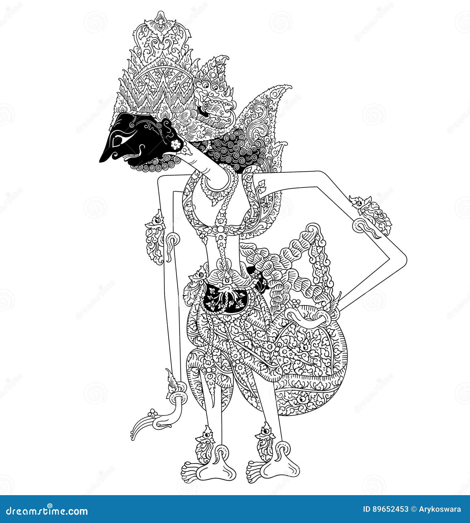 Prabu Sumali, A Character Of Traditional Puppet Show Vector ...