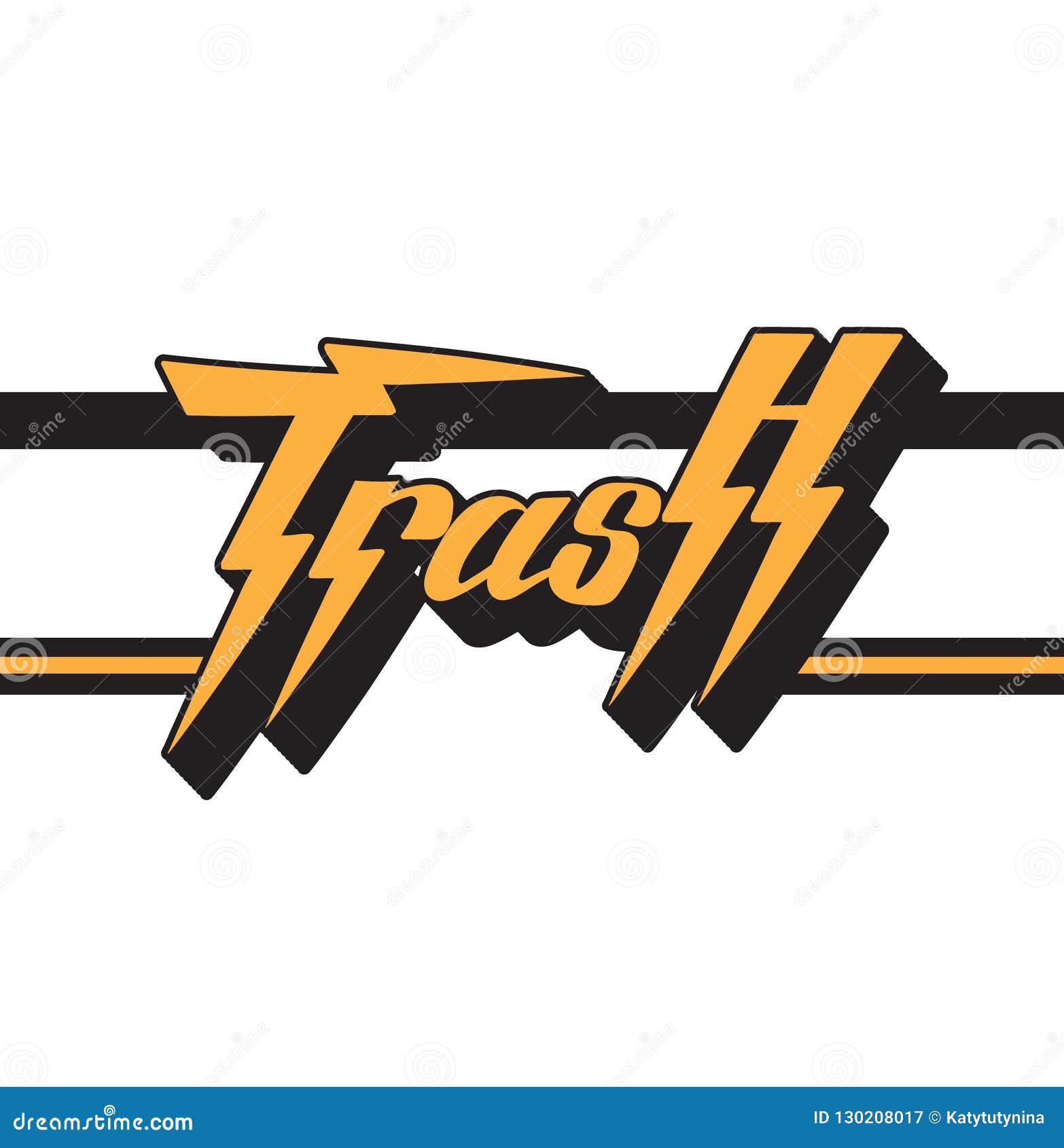 Basura Letras Manuscritas Del Vector Aisladas Ilustración del Vector ...