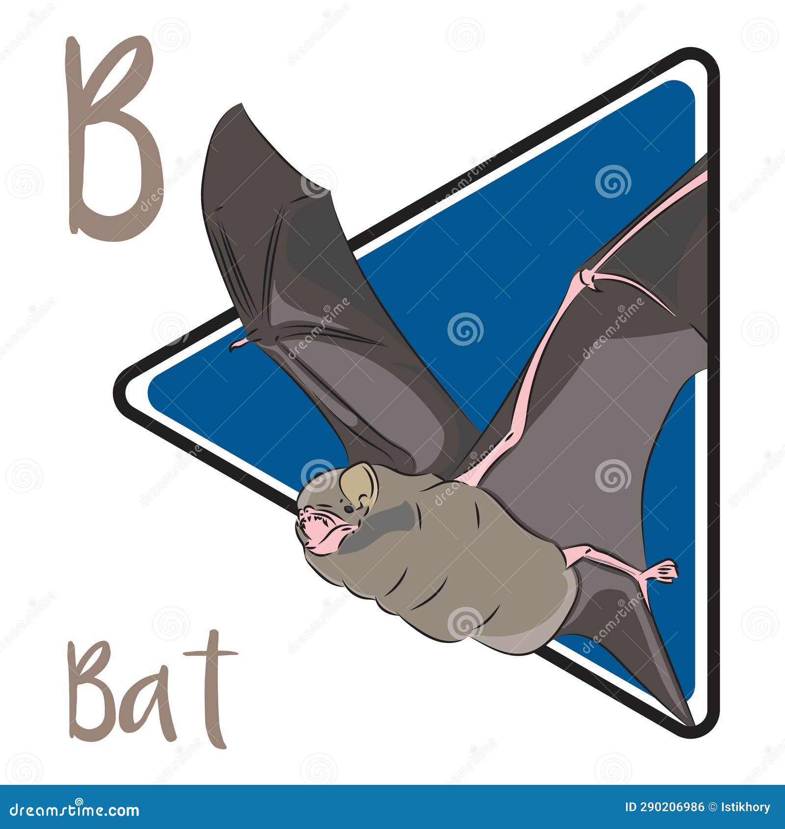 Bat Flying in the Night To Catch Their Prey Stock Illustration ...
