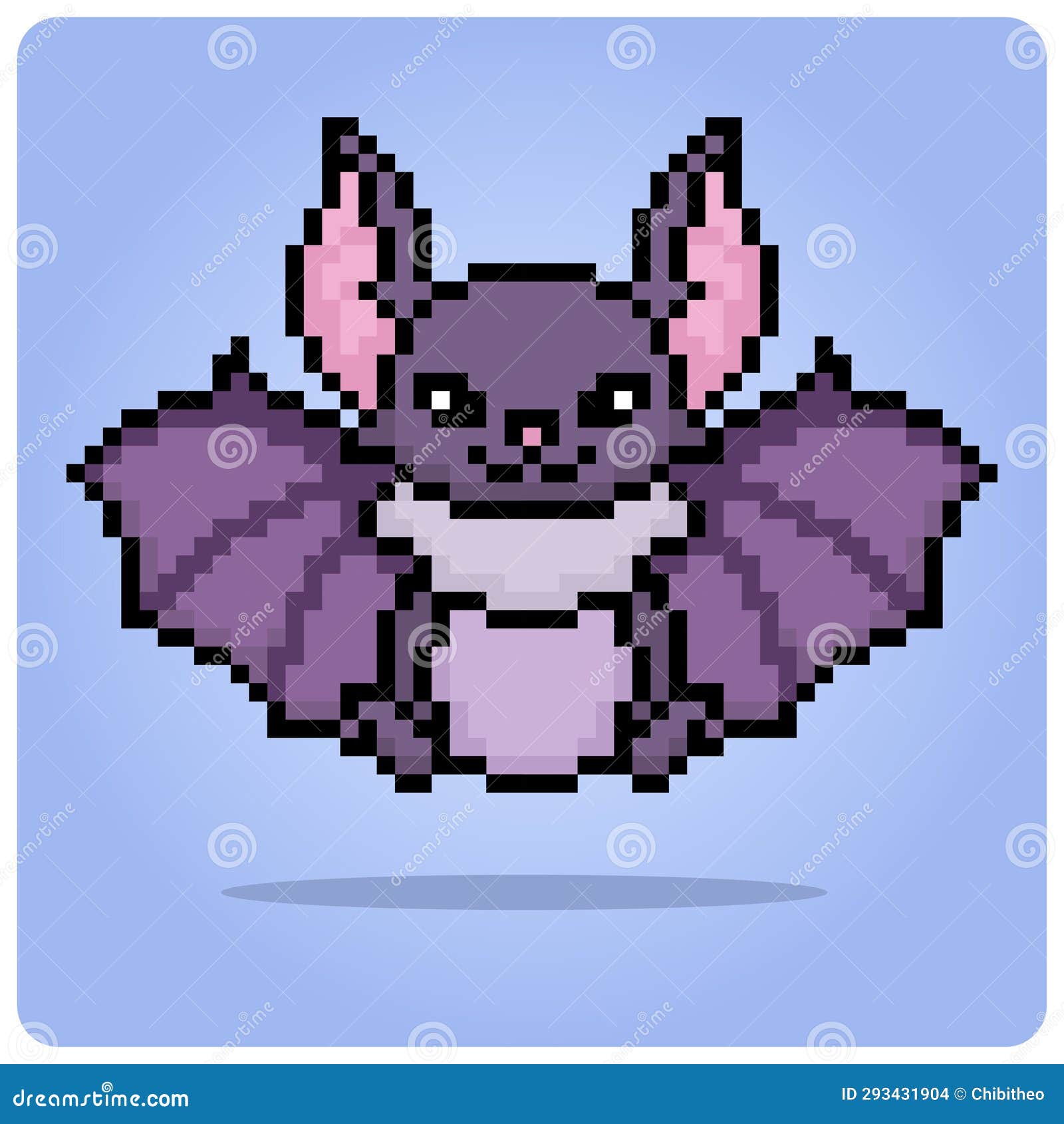 Bat in 8 Bit Pixel Art. Pixel Animals for Game Assets in Vector Stock ...