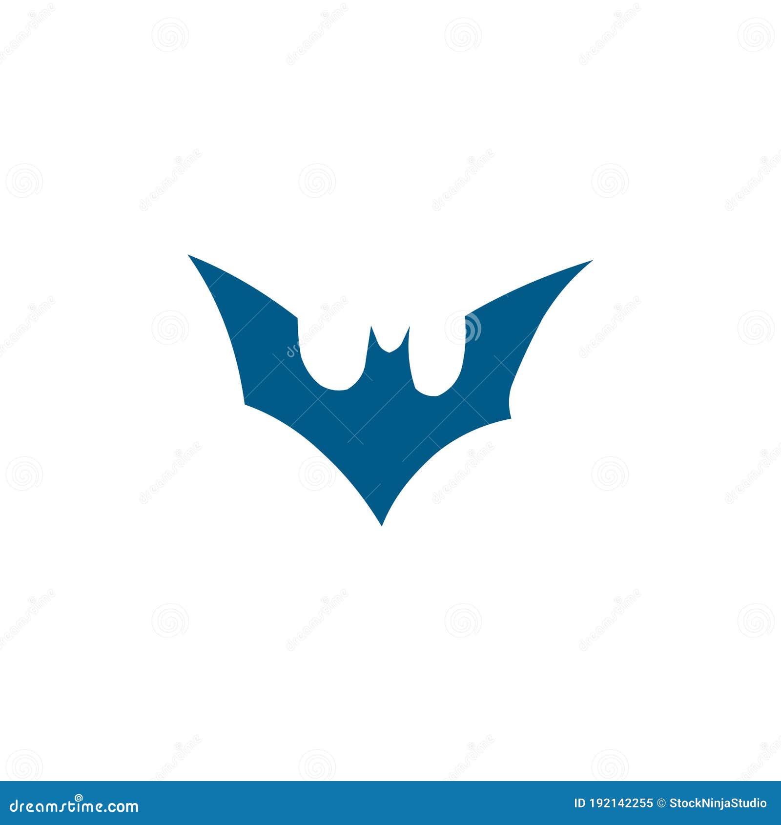 Bat Blue Icon on White Background. Blue Flat Style Vector Illustration ...