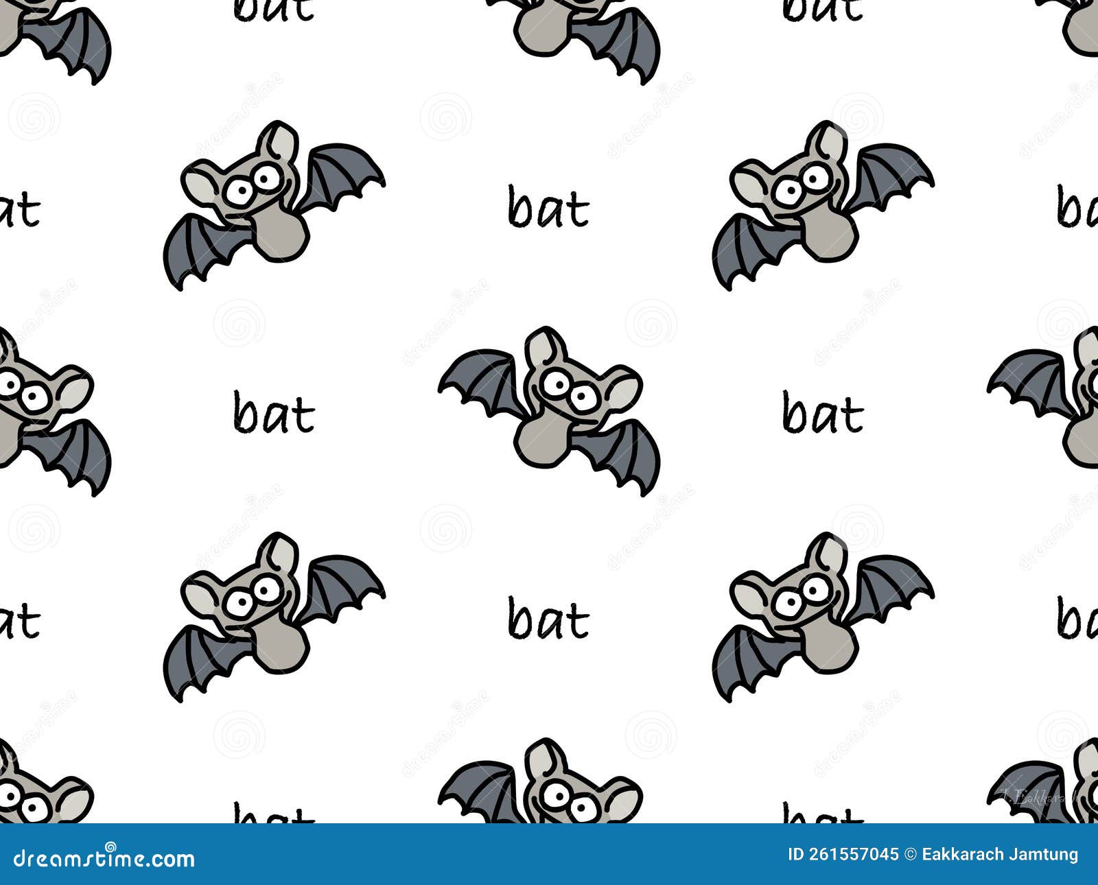 Bat Seamless Pattern on White Background Stock Illustration ...