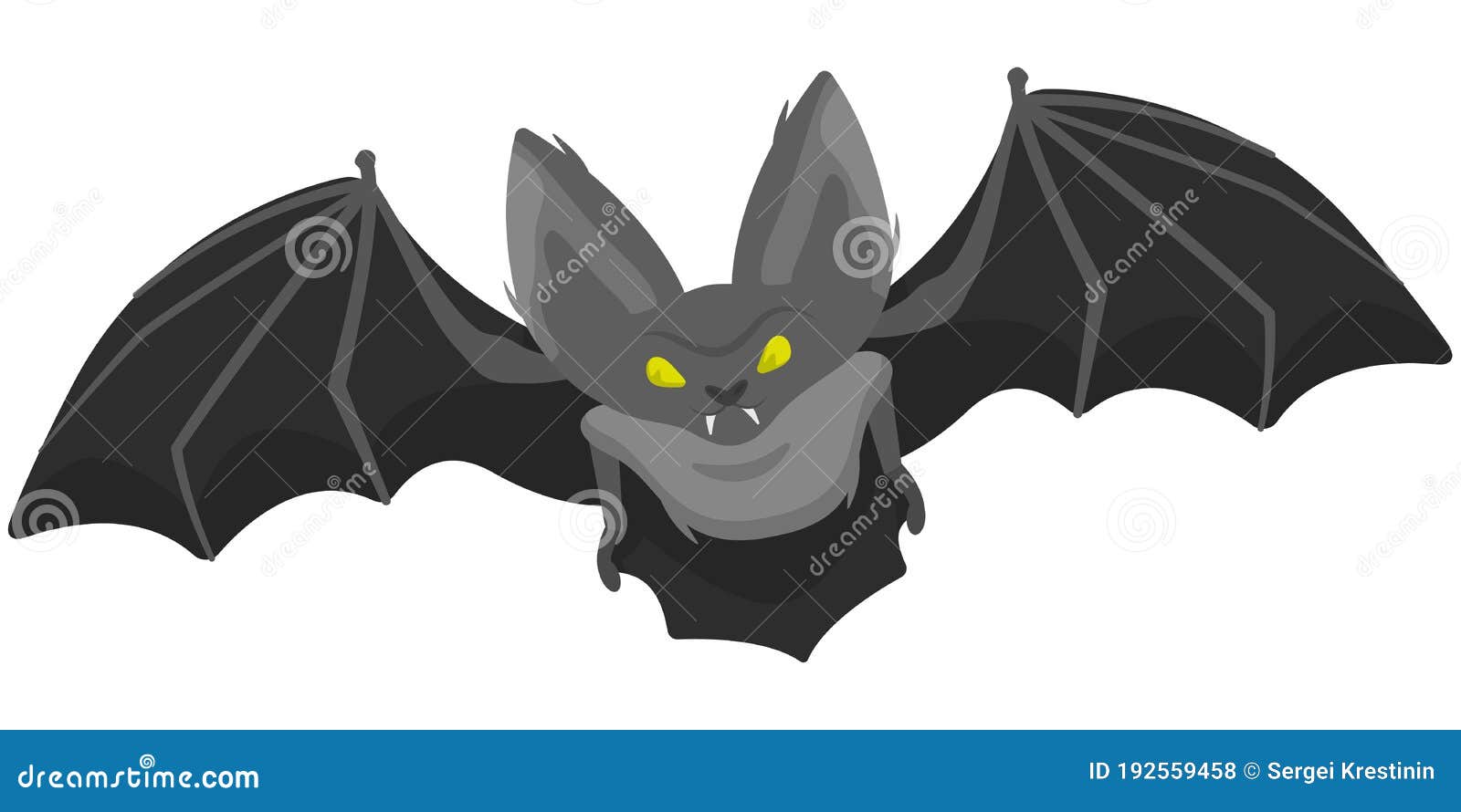 Bat in cartoon style. stock vector. Illustration of animal - 192559458
