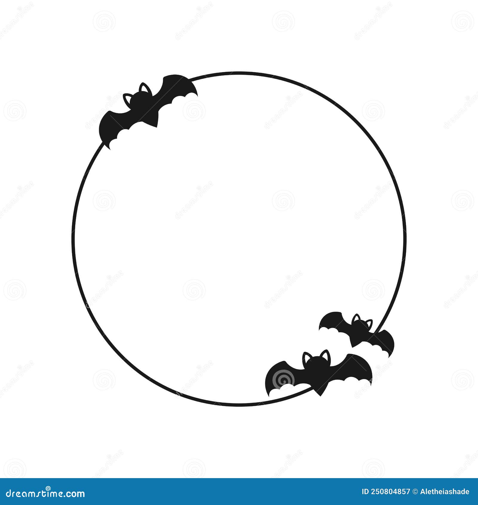 Bat Circle Border Frame. Halloween Theme Frames Stock Vector ...