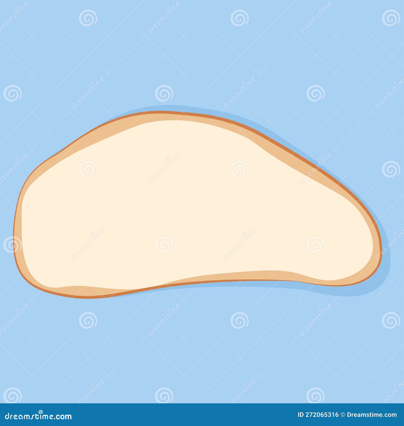 Oval Slice of Bread Empty on Blue Background Stock Vector ...