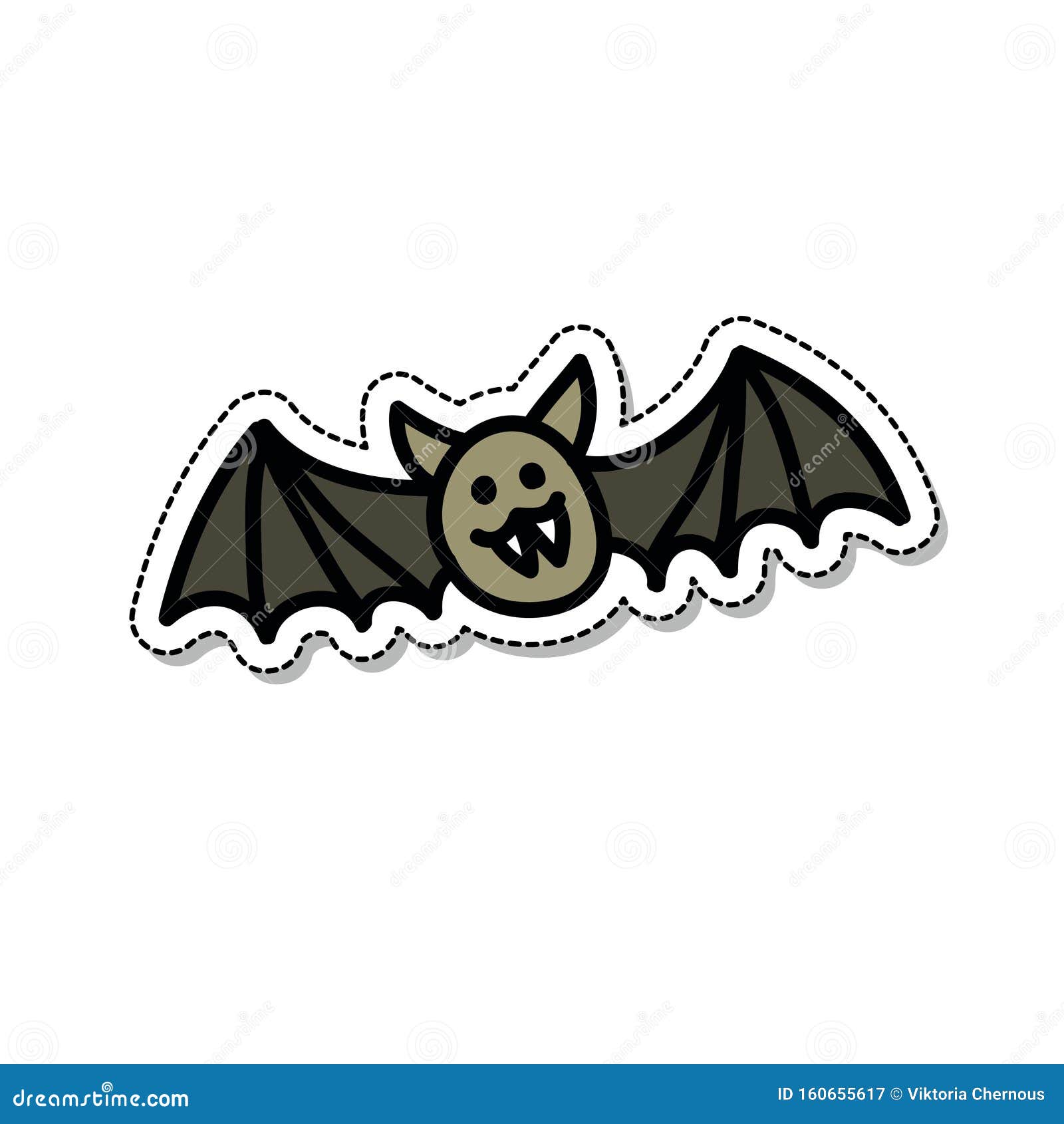 Bat Doodle Icon, Vector Illustration Stock Illustration - Illustration ...