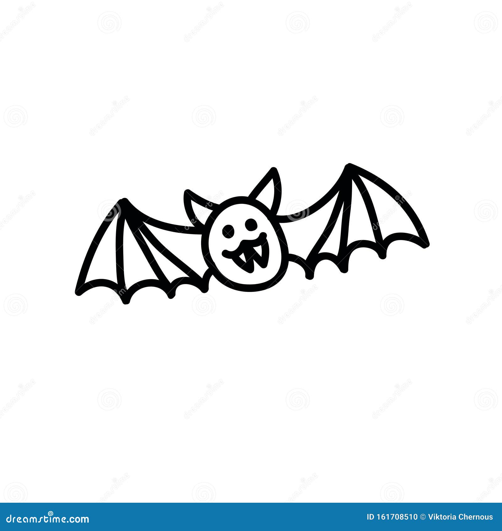Bat Doodle Icon, Vector Illustration Stock Illustration - Illustration ...