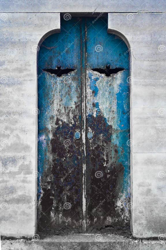 Bat doors stock photo. Image of style, exit, creepy, death - 35202286