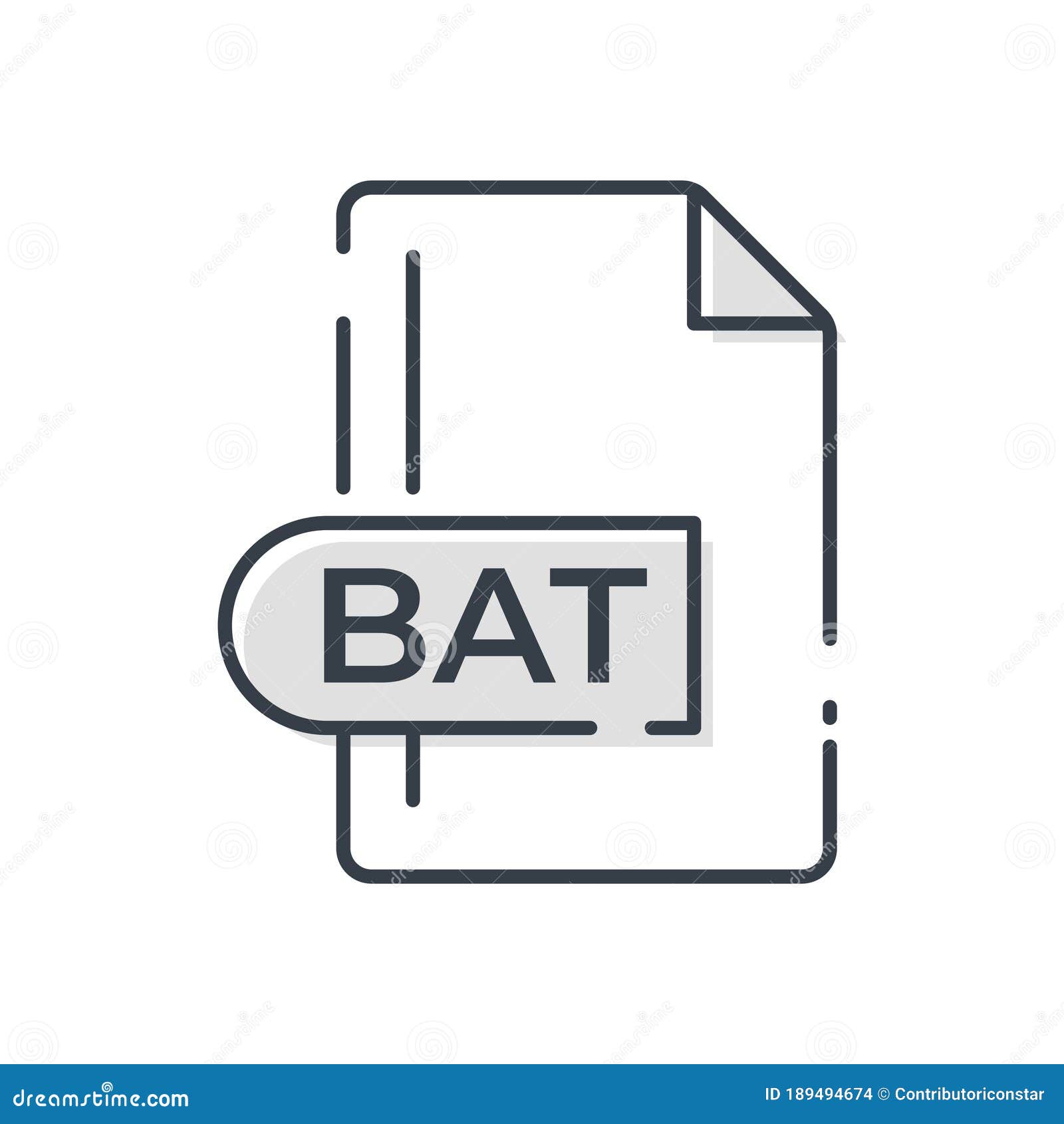 Batch BAT File Format Icon Cartoon Vector | CartoonDealer.com #133483081