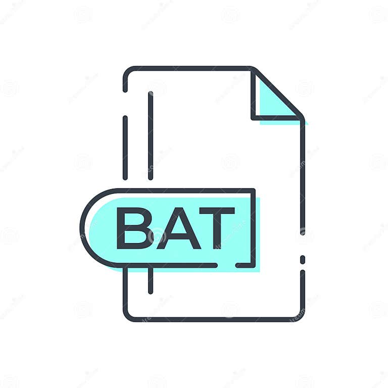 BAT File Format Icon. Batch File Format Extension Line Icon Stock ...