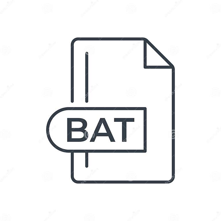 BAT File Format Icon. Batch File Format Extension Line Icon Stock ...