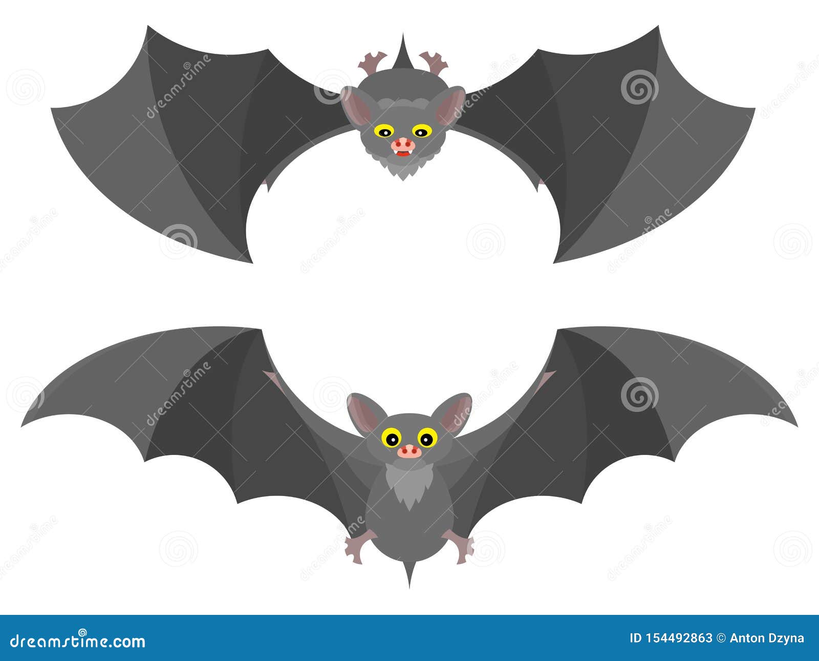 Bat in Flight Gray Cartoon Drawing Stock Illustration - Illustration of ...