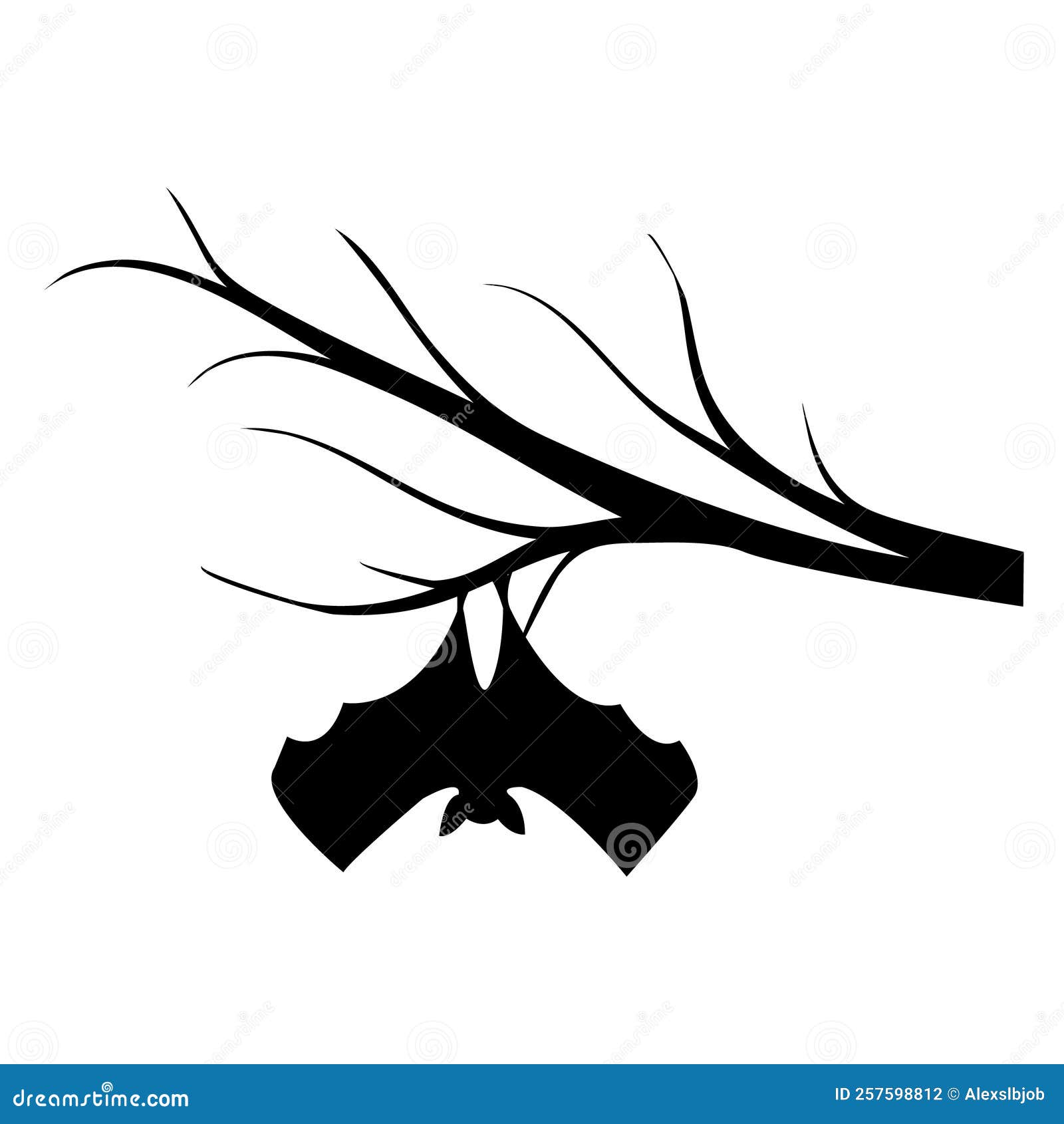 Bat Hanging On A Branch Halloween For Your Design Stock Vector Illustration Of Night