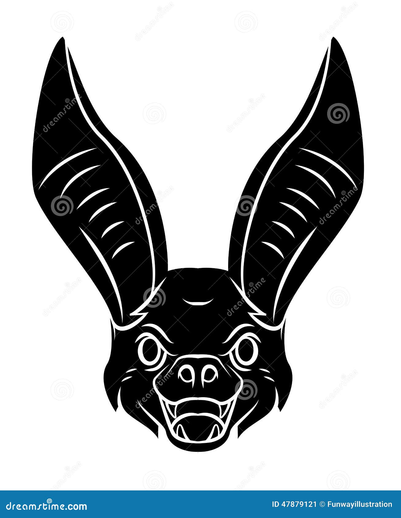 Bat head stock vector. Illustration of hanging, dark - 47879121