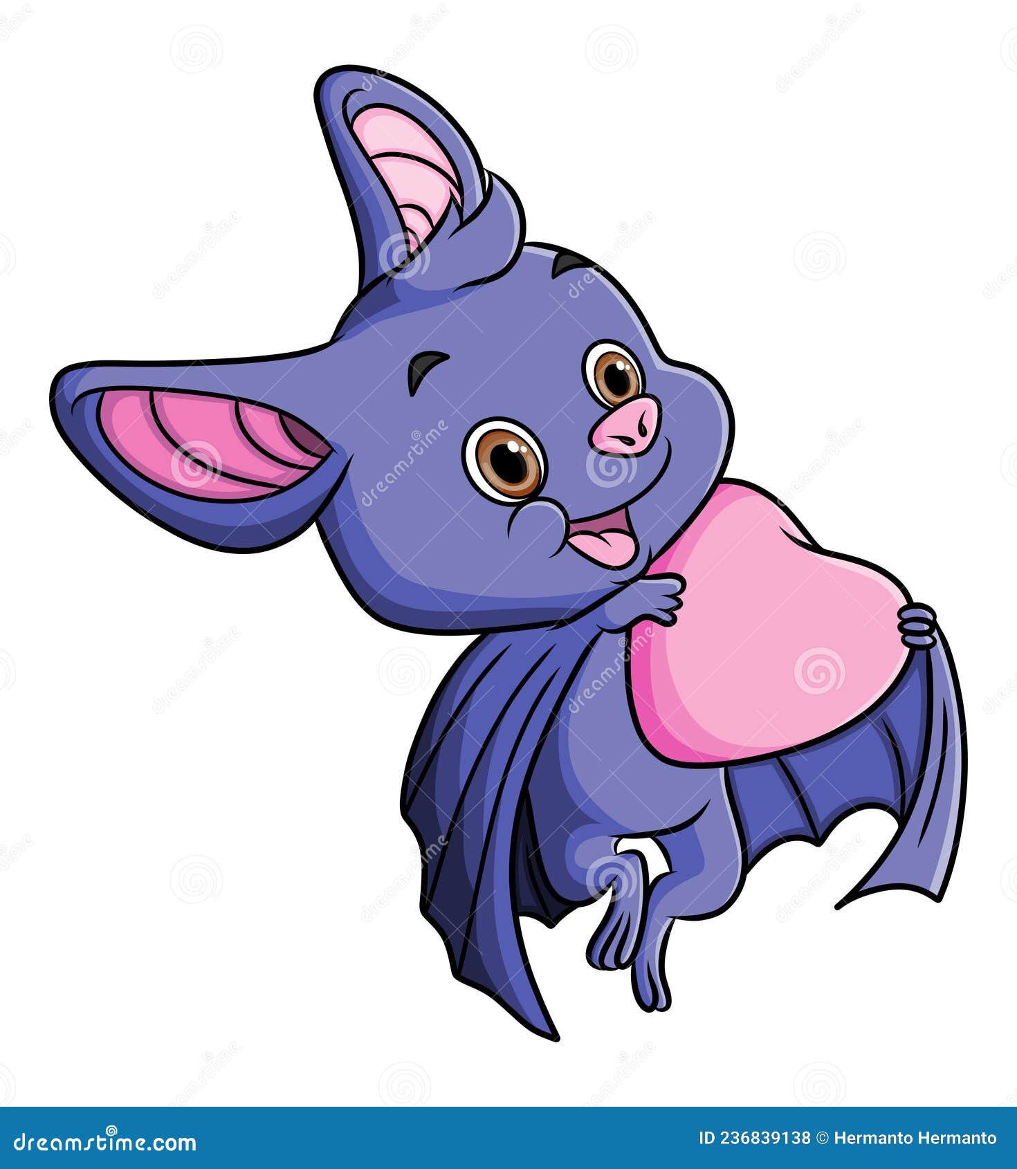 The Bat is Holding the Heart Doll for Valentine Stock Vector ...