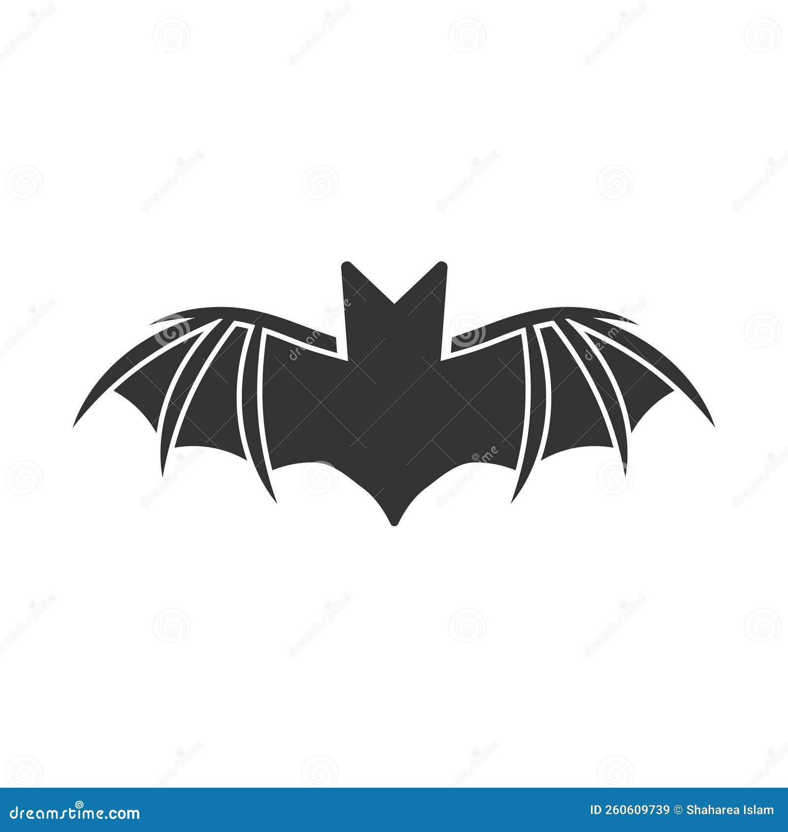 Bat icon stock vector. Illustration of fear, symbol - 260609739