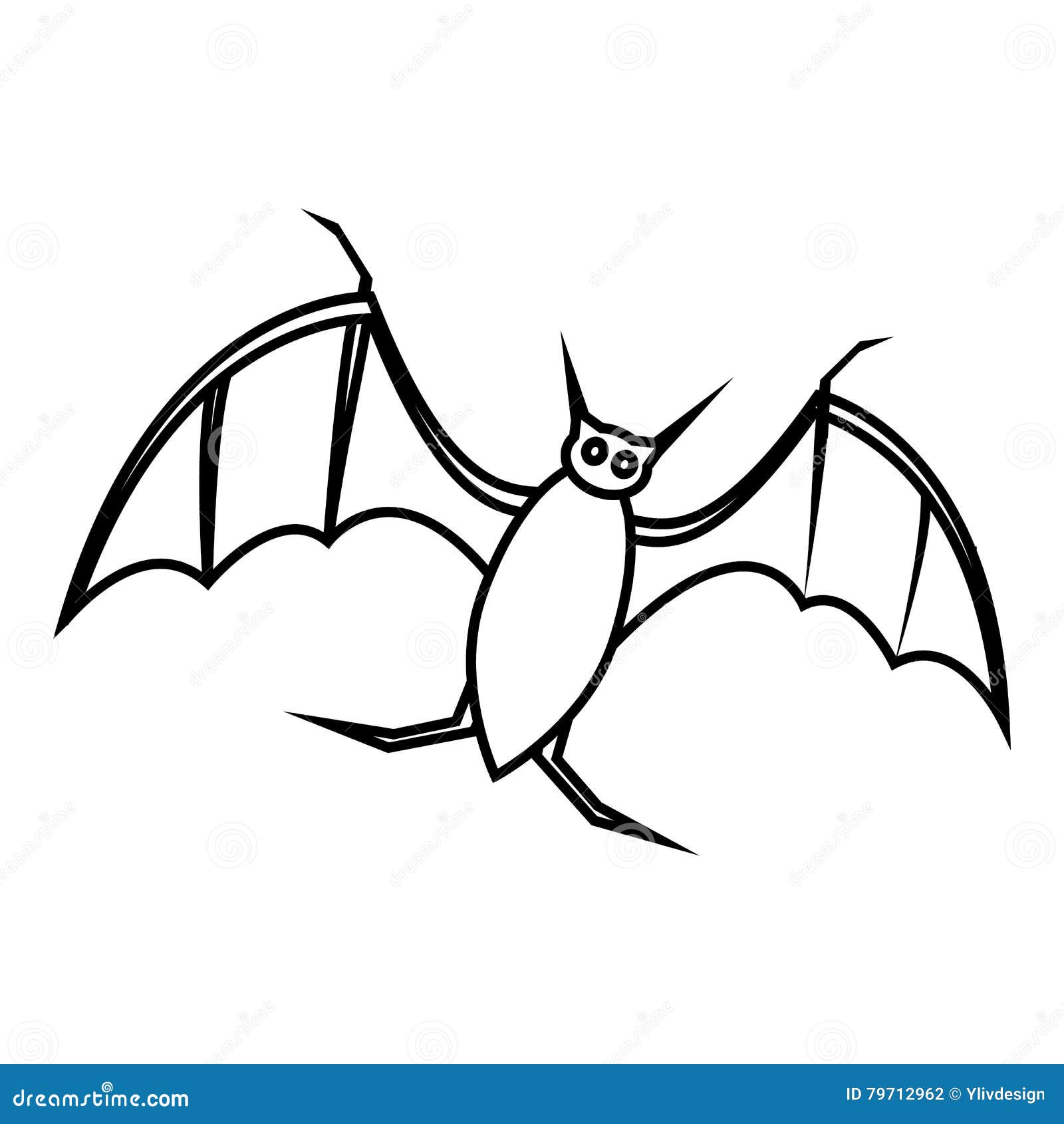 Bat icon, outline style stock vector. Illustration of horror - 79712962
