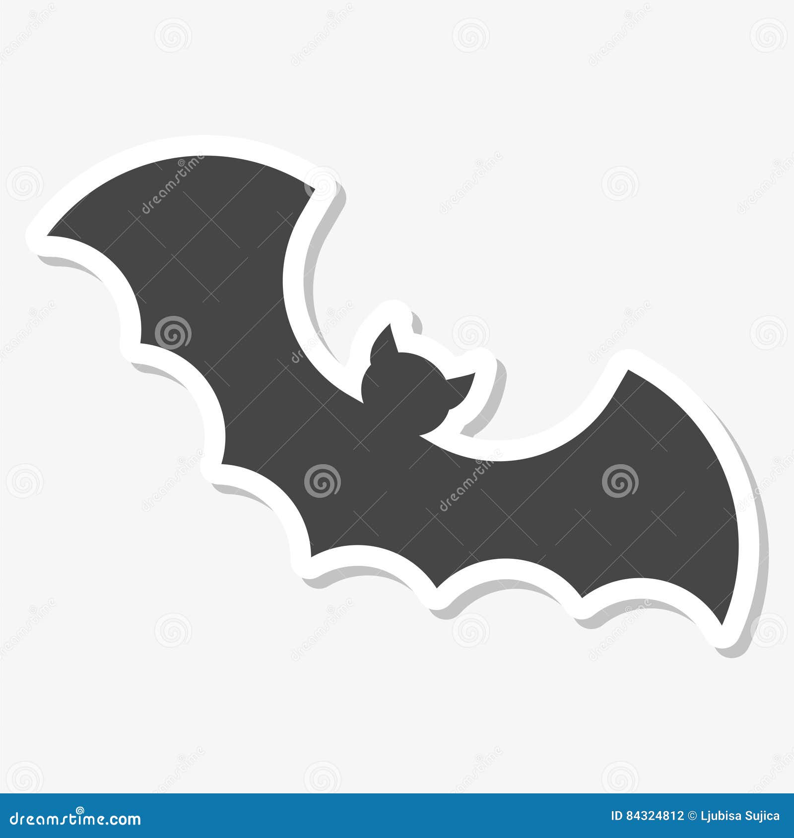 Bat icon sticker stock vector. Illustration of halloween - 84324812