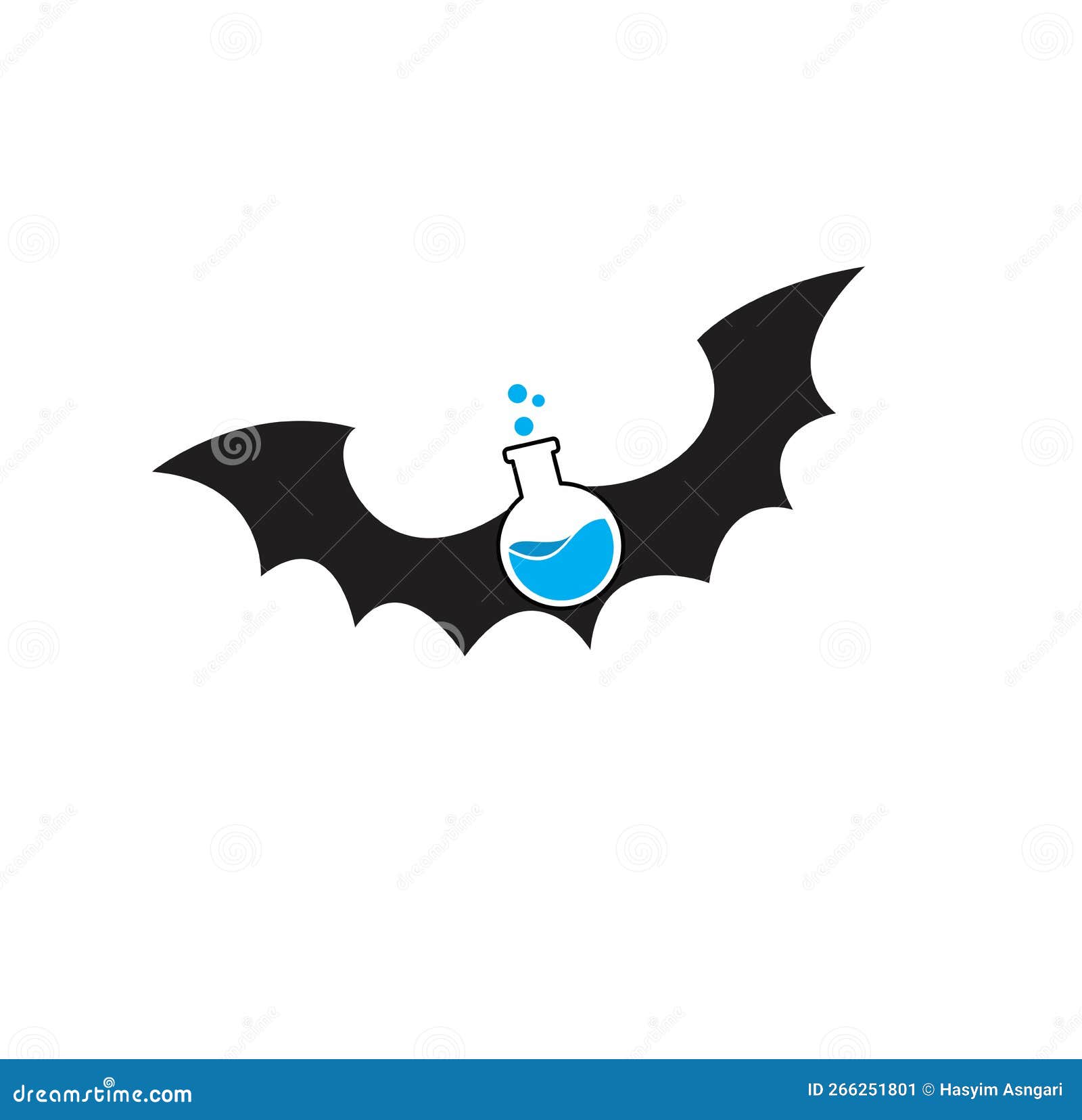 Bat Lab Logo Design Concept Stock Vector - Illustration of night ...