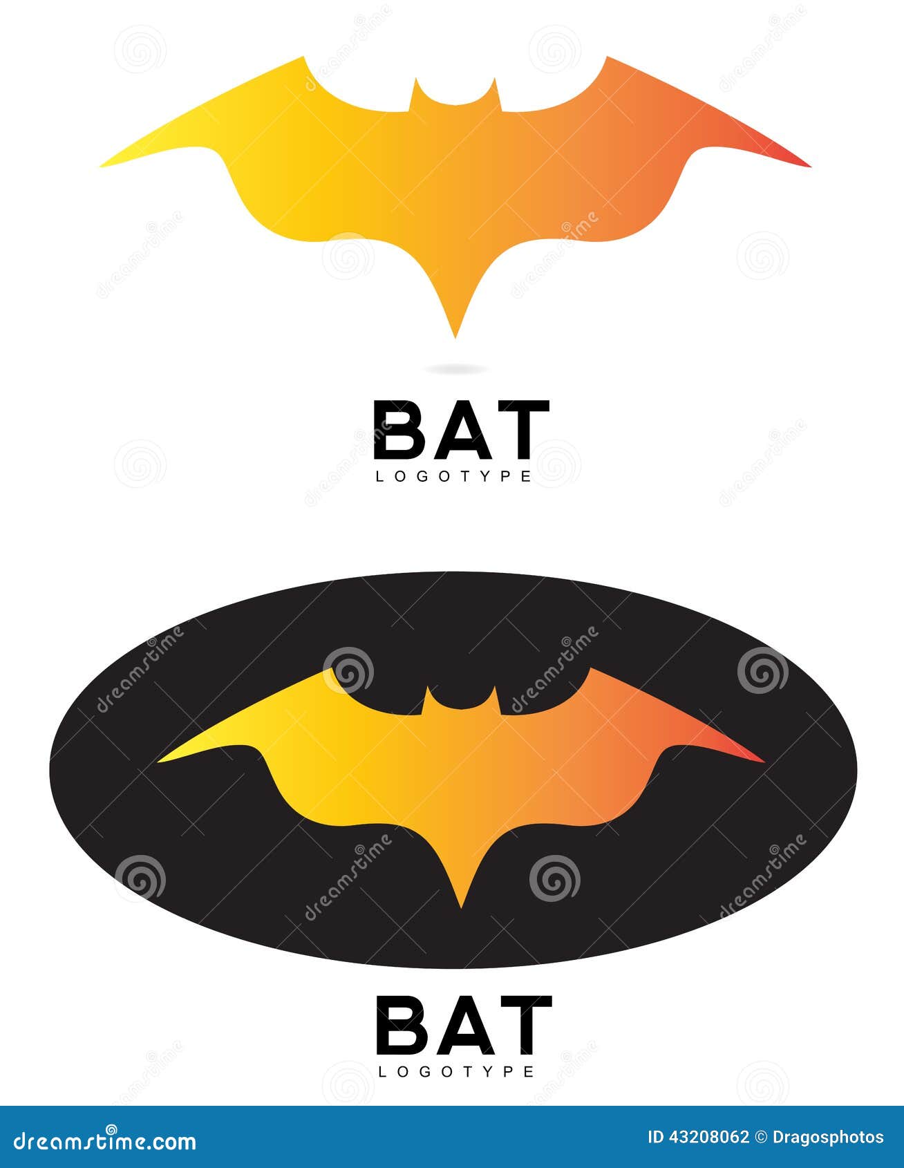 Bat logo stock illustration. Illustration of orange, company - 43208062