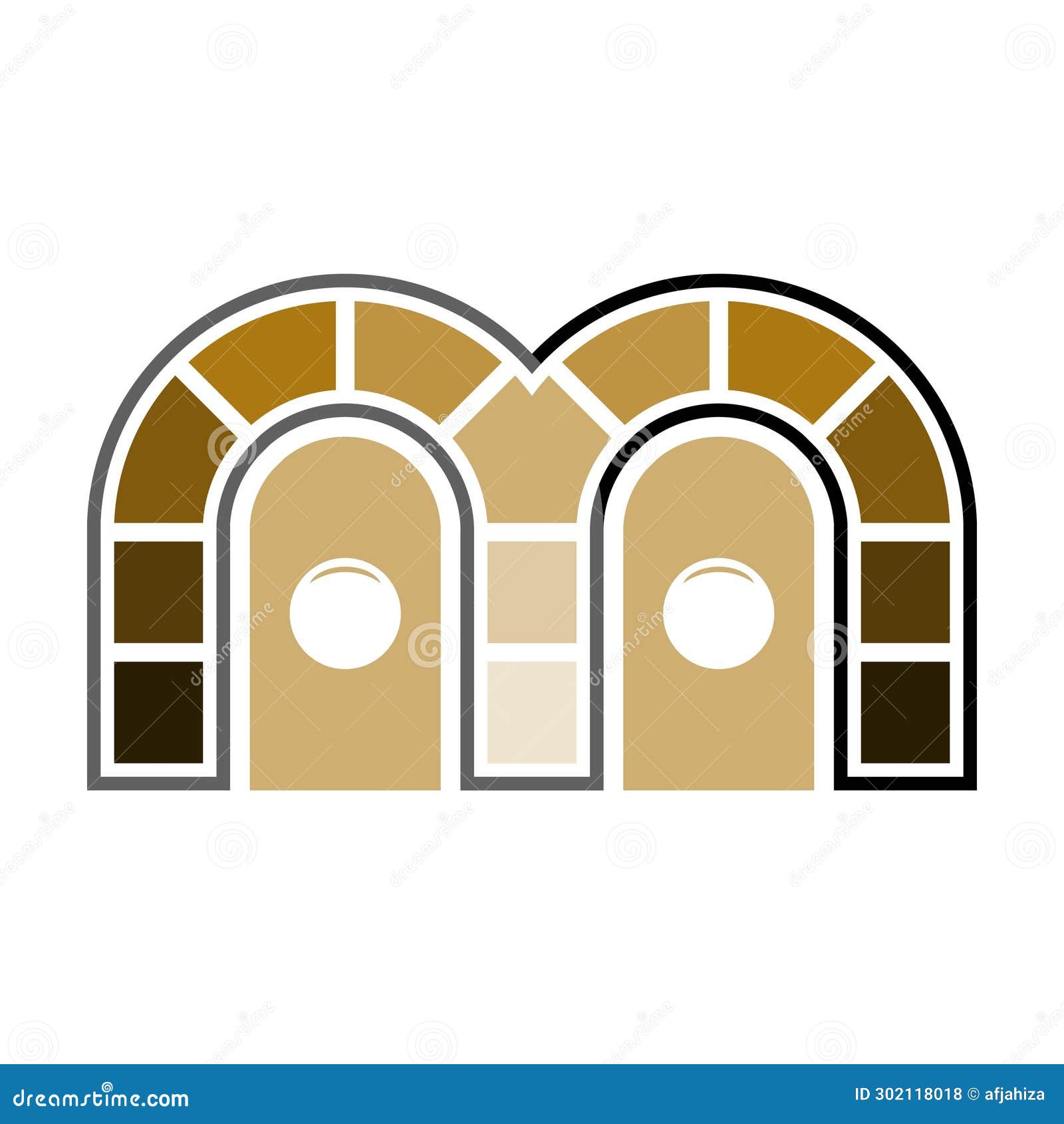 M Letter Classic Gate Door Tunnel Train Logo Stock Vector ...