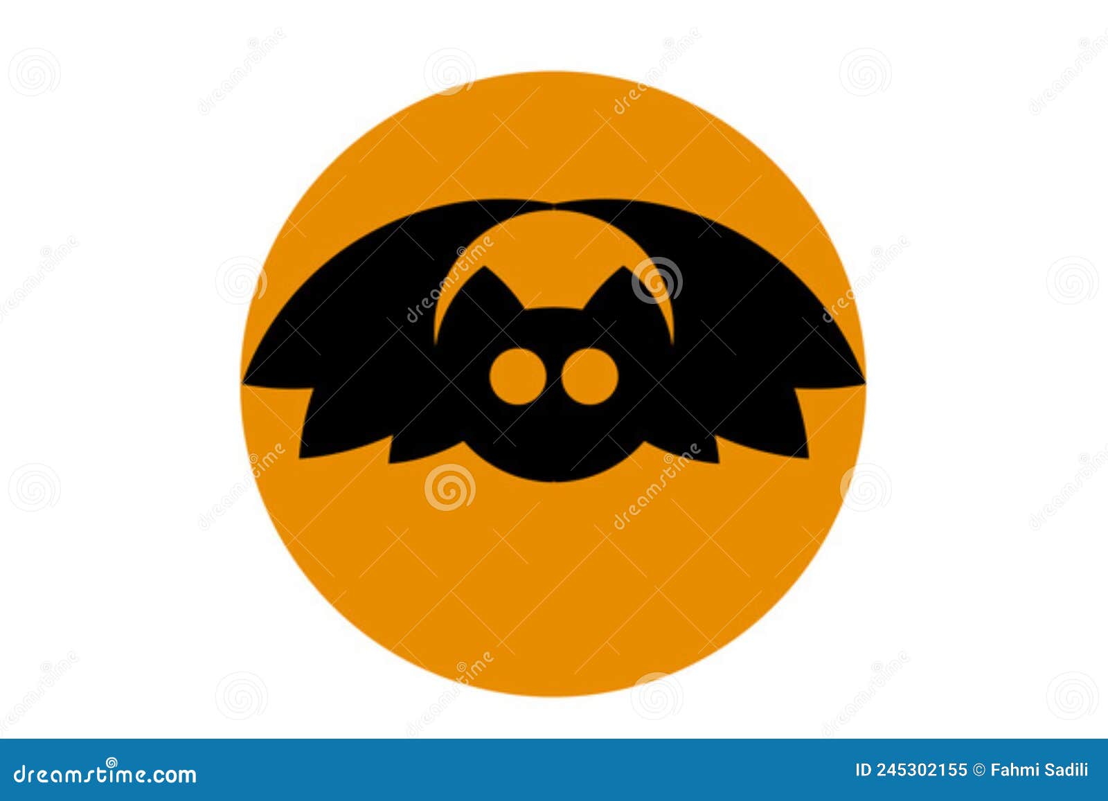 Bat Logo White Orange Circle Background Stock Image - Image of orange ...