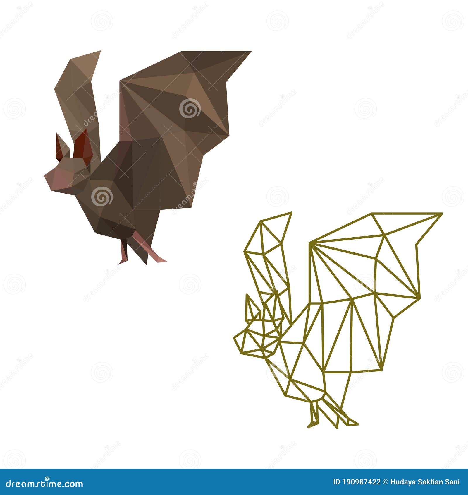 BAT ILLUSTRATION with POLYGONAL TRIANGLE STYLE Stock Vector ...