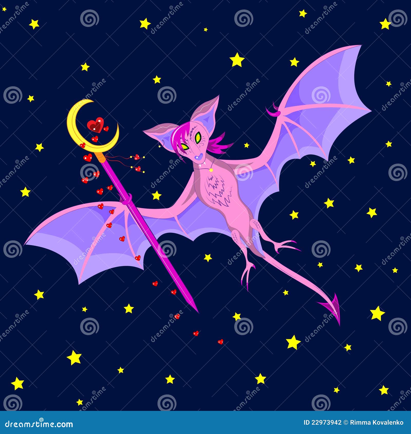 Bat the magician. stock vector. Illustration of wings - 22973942