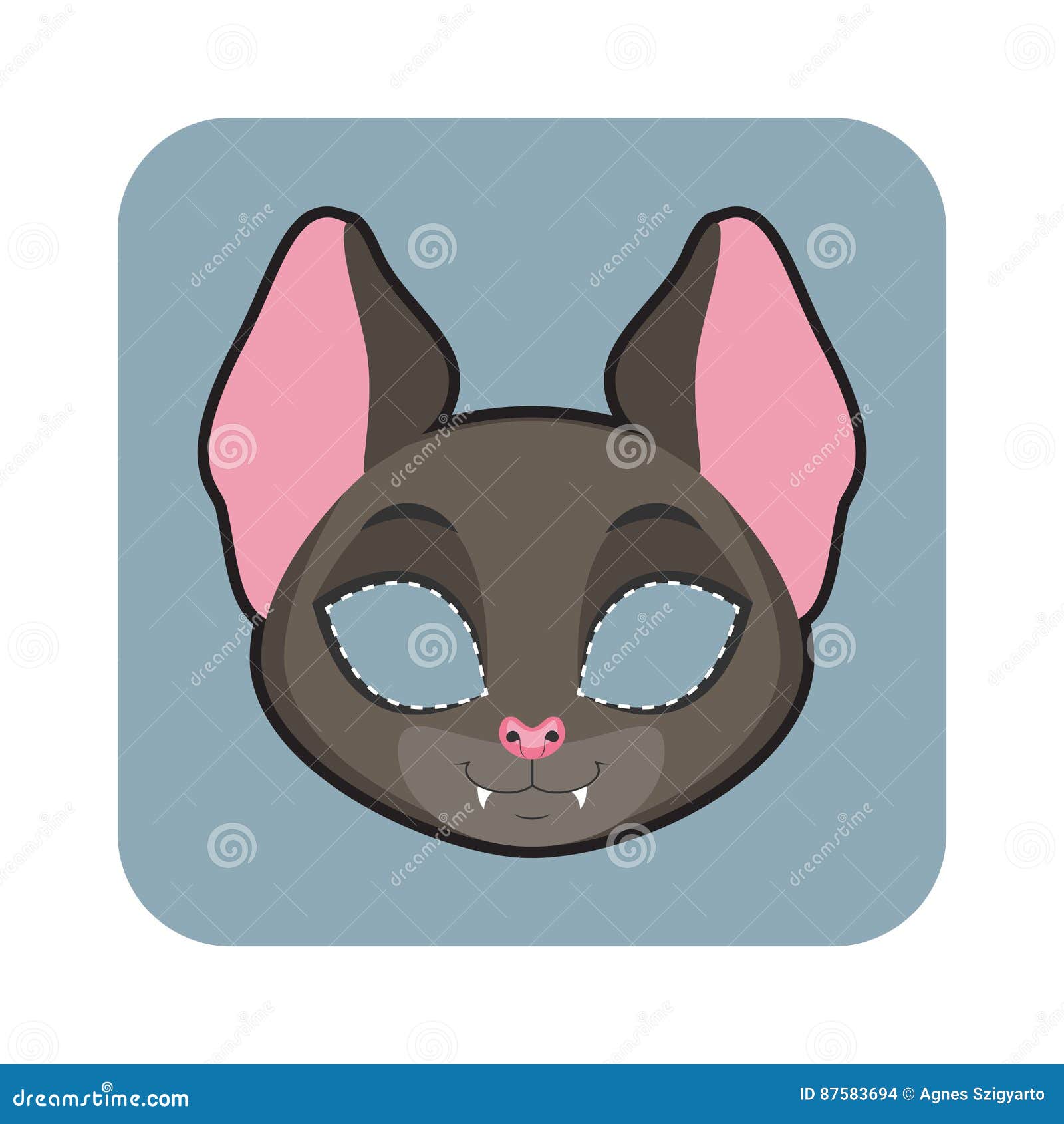 Bat mask stock vector. Illustration of pretty, face, dark - 87583694