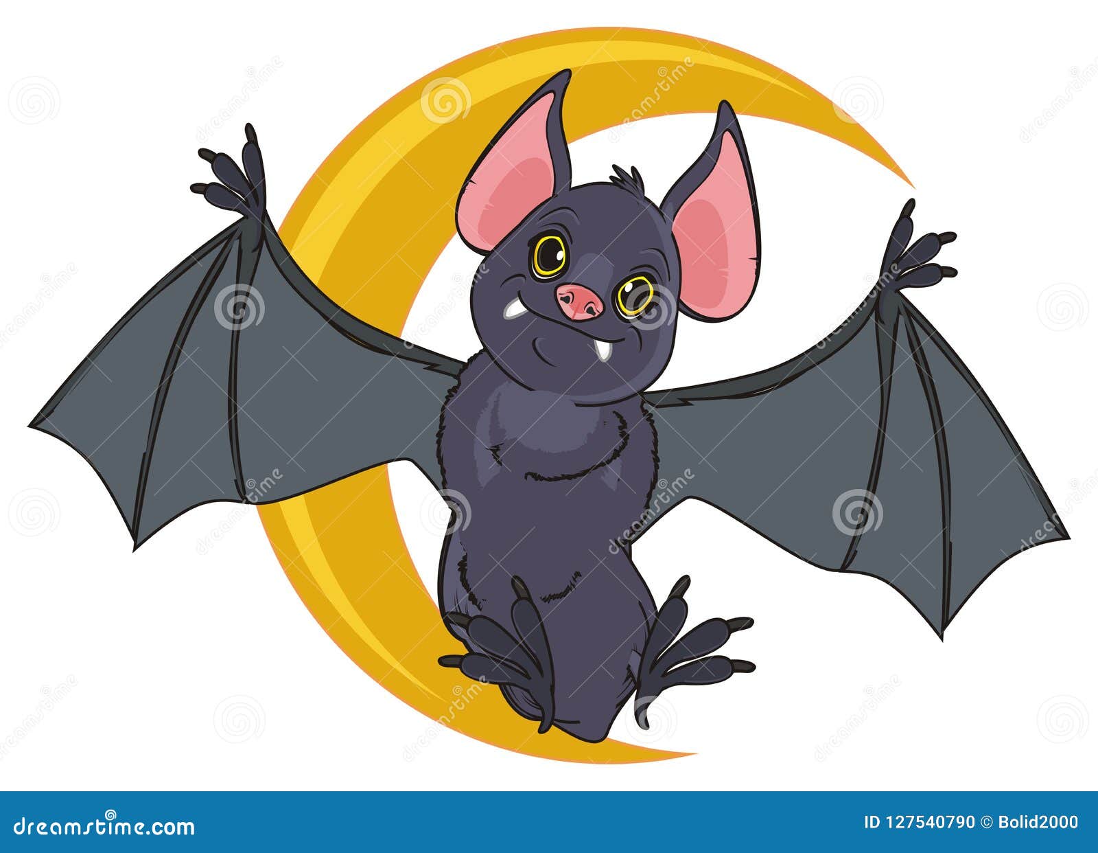 Bat and month stock illustration. Illustration of kind - 127540790