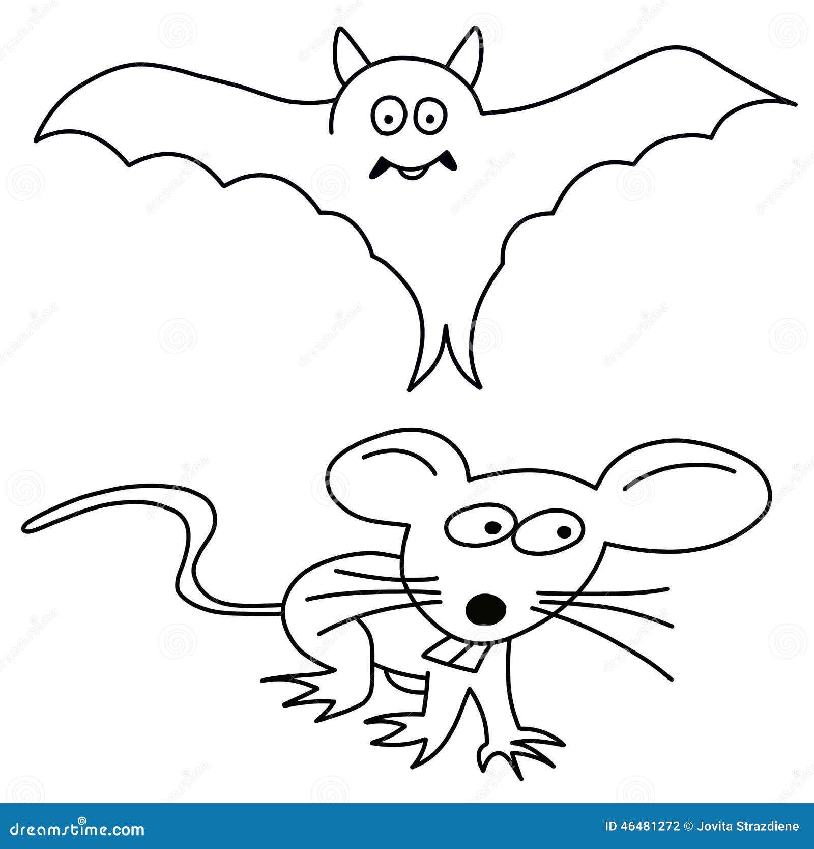 Bat and mouse stock illustration. Illustration of rattle - 46481272