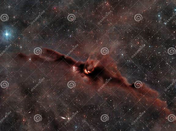 Bat Nebula LDN 43 on Dark Space Stock Image - Image of large ...