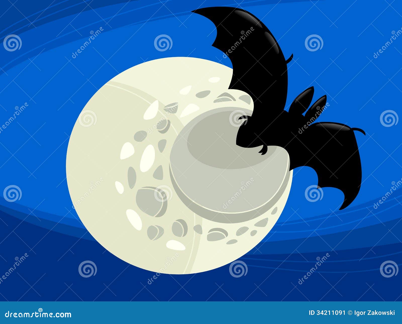 Bat at Night Cartoon Illustration Stock Vector - Illustration of clip ...