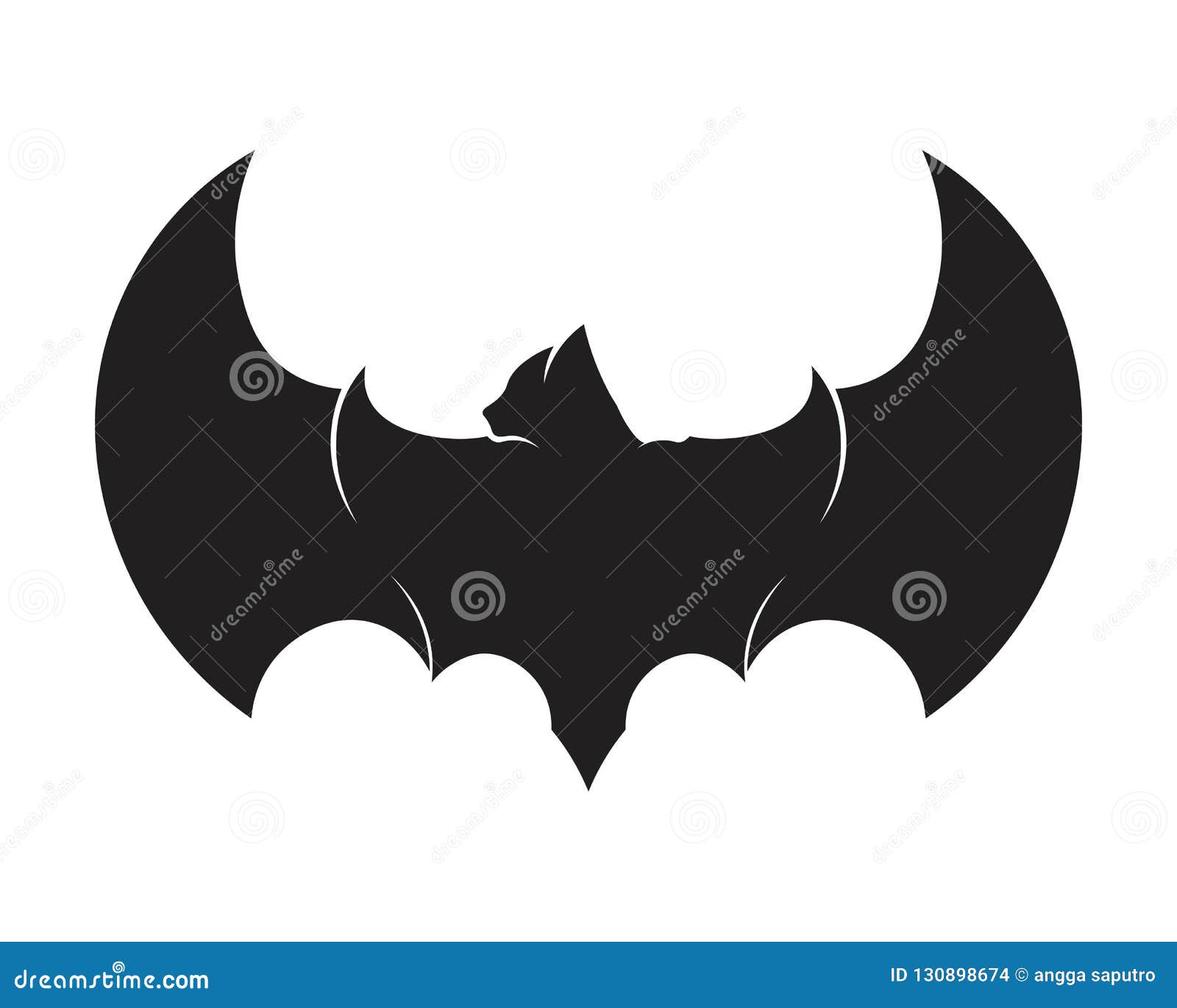 Bat Open Wings Flying Concept Elements Icon Stock Vector - Illustration ...