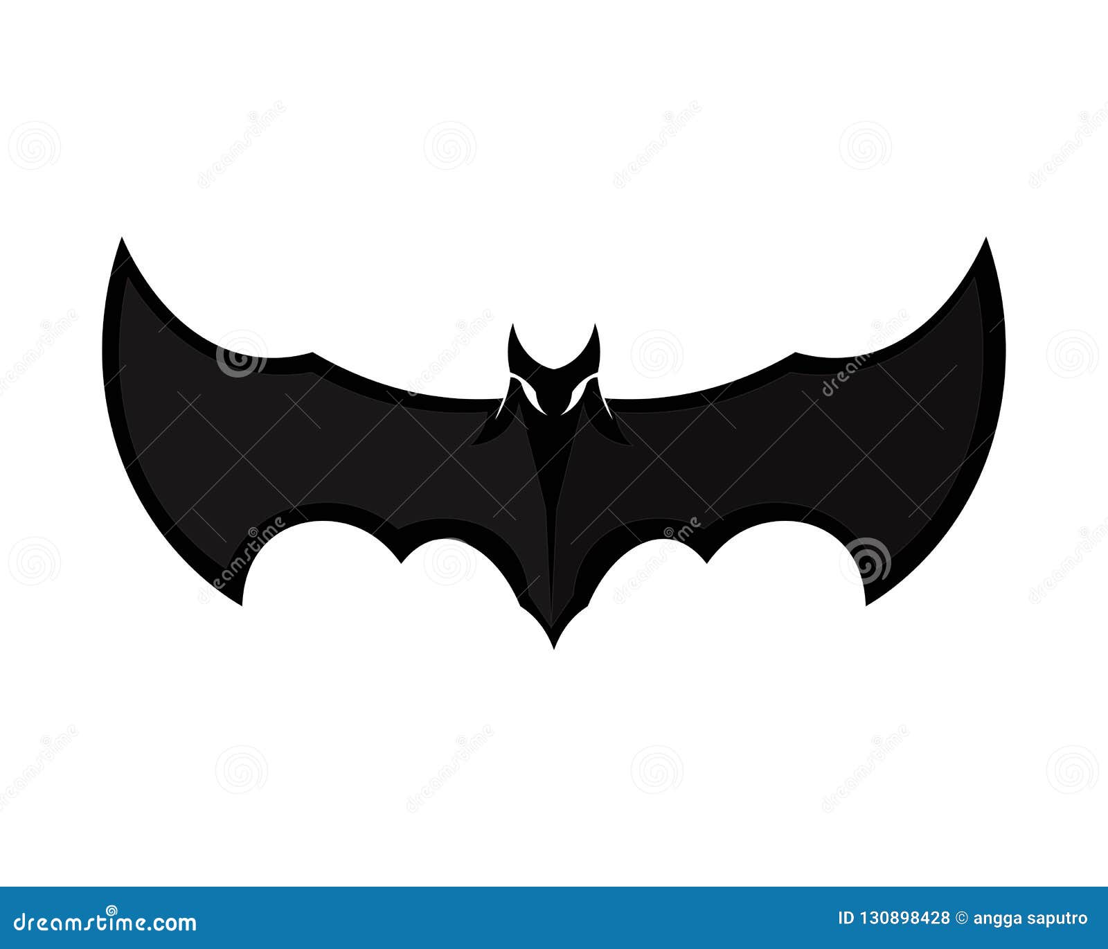 Bat Open Wings Flying Concept Elements Icon Stock Vector - Illustration ...