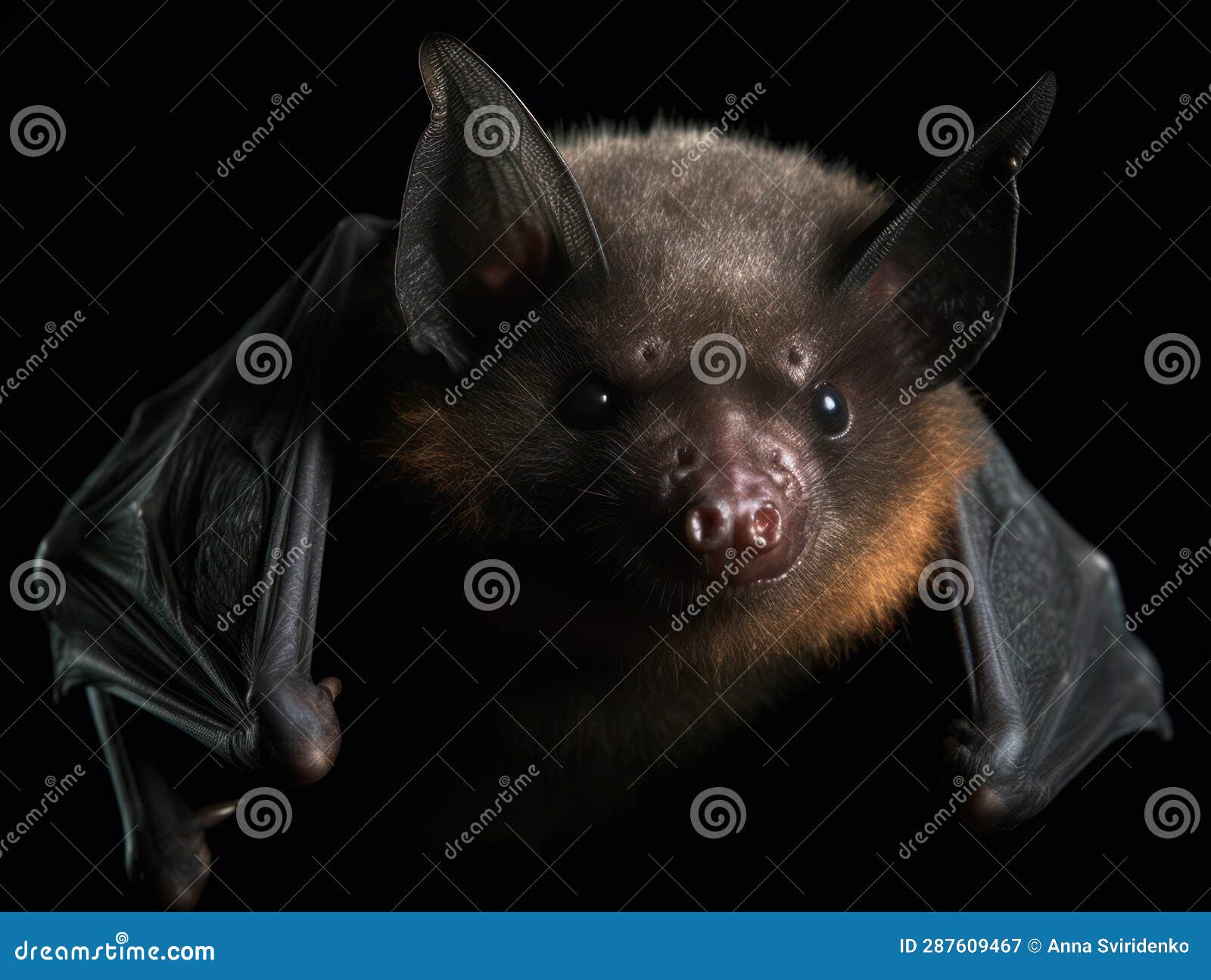 Bat Portrait Created with Generative AI Technology Stock Illustration ...