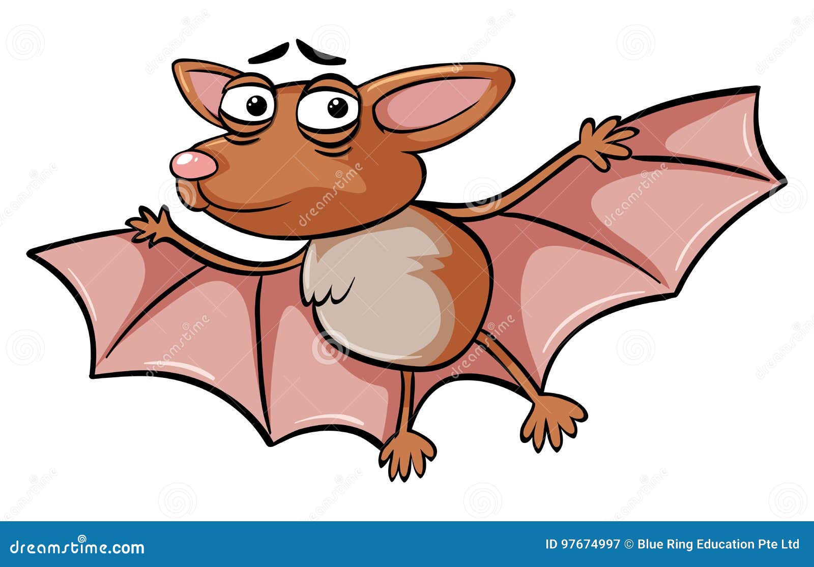 Bat with sad face stock vector. Illustration of clipart - 97674997