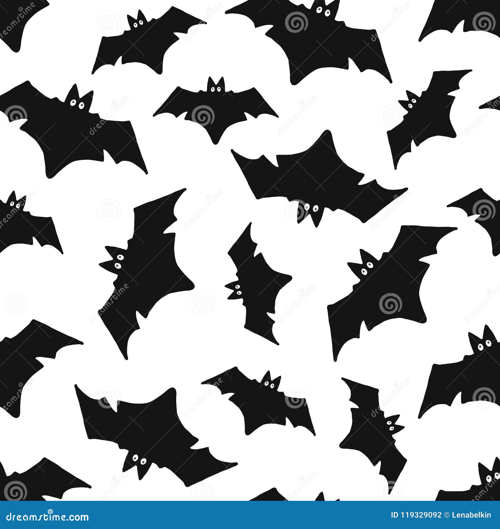 Bat Seamless Pattern on White Background Stock Vector - Illustration of ...