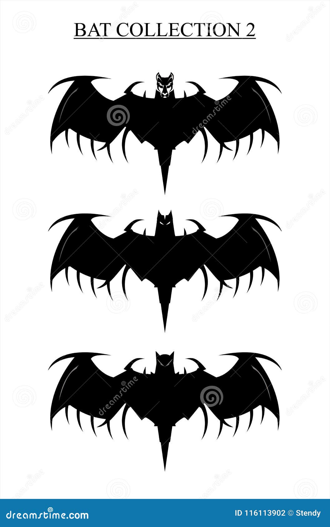 Various Bats Shape Illustration In Bundle Cartoon Vector ...