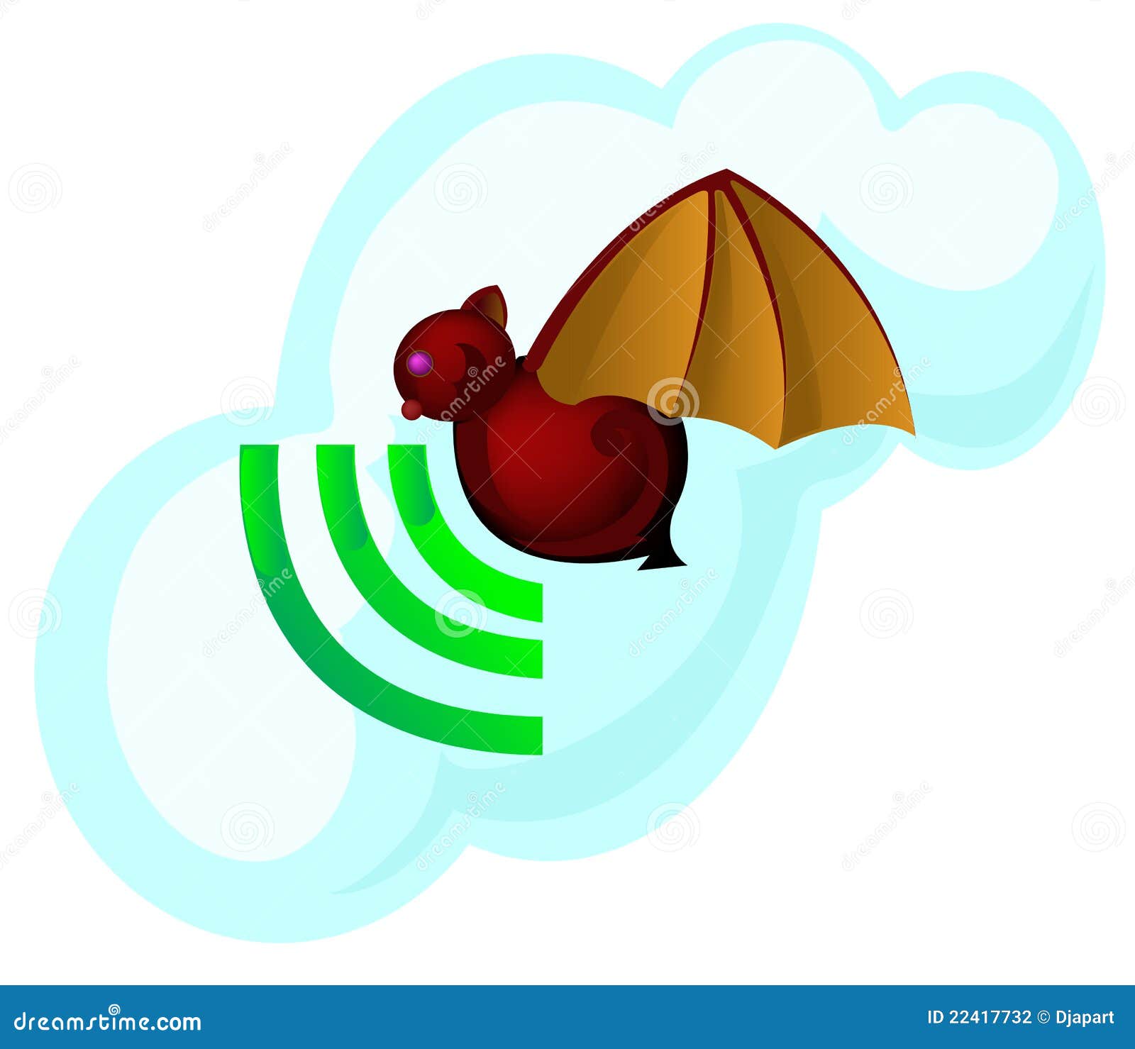 Bat and signal symbol stock vector. Illustration of communication ...