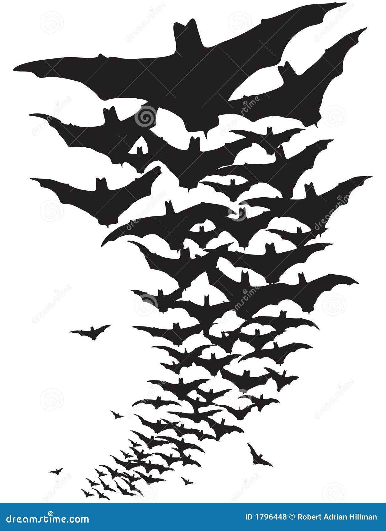 Flying Bat Silhouette