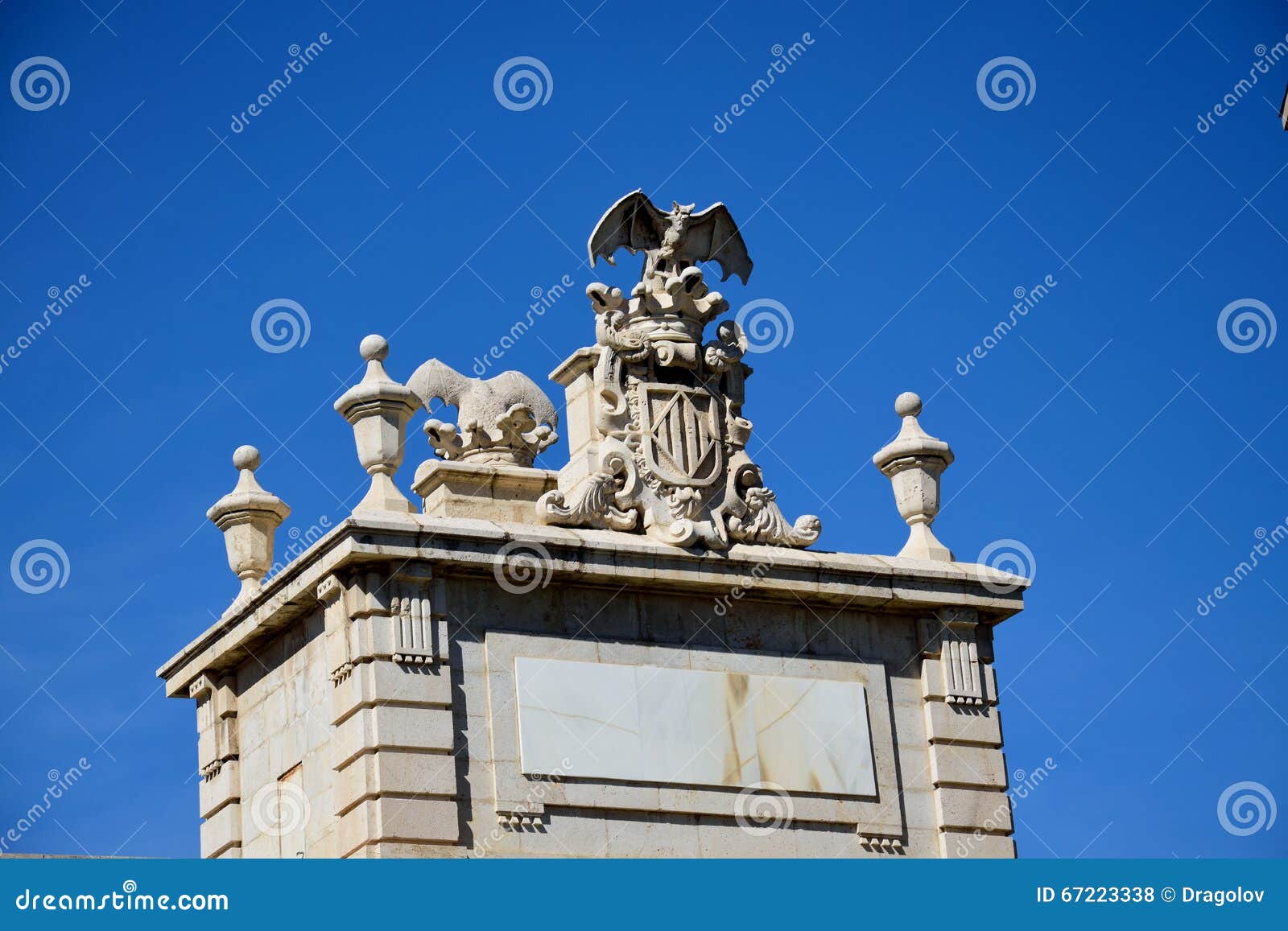 Bat statue stock photo. Image of coat, arms, blue, spain - 67223338