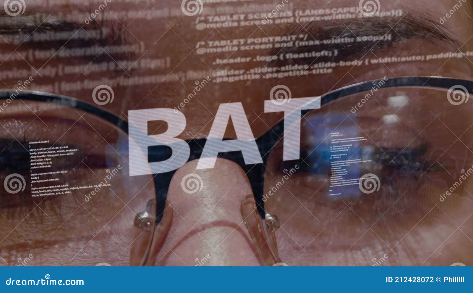BAT Text on Background of Developer Stock Footage - Video of digital ...