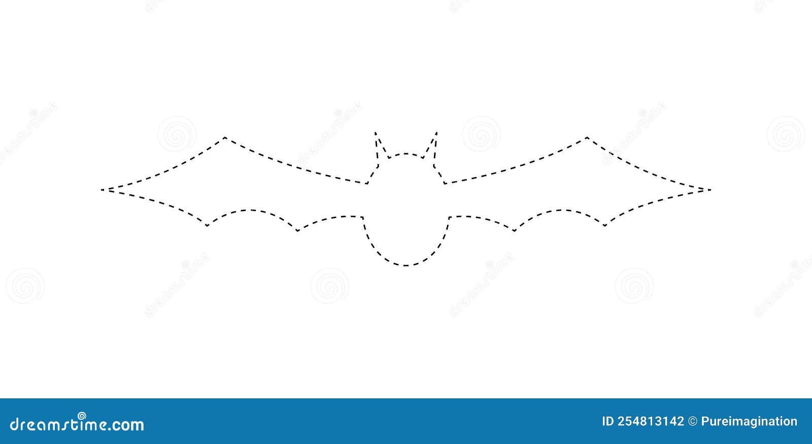 Bat Tracing Worksheet for Kids Stock Vector - Illustration of dots ...
