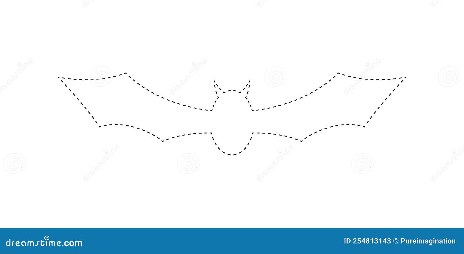 Bat Tracing Worksheet for Kids Stock Vector - Illustration of child ...