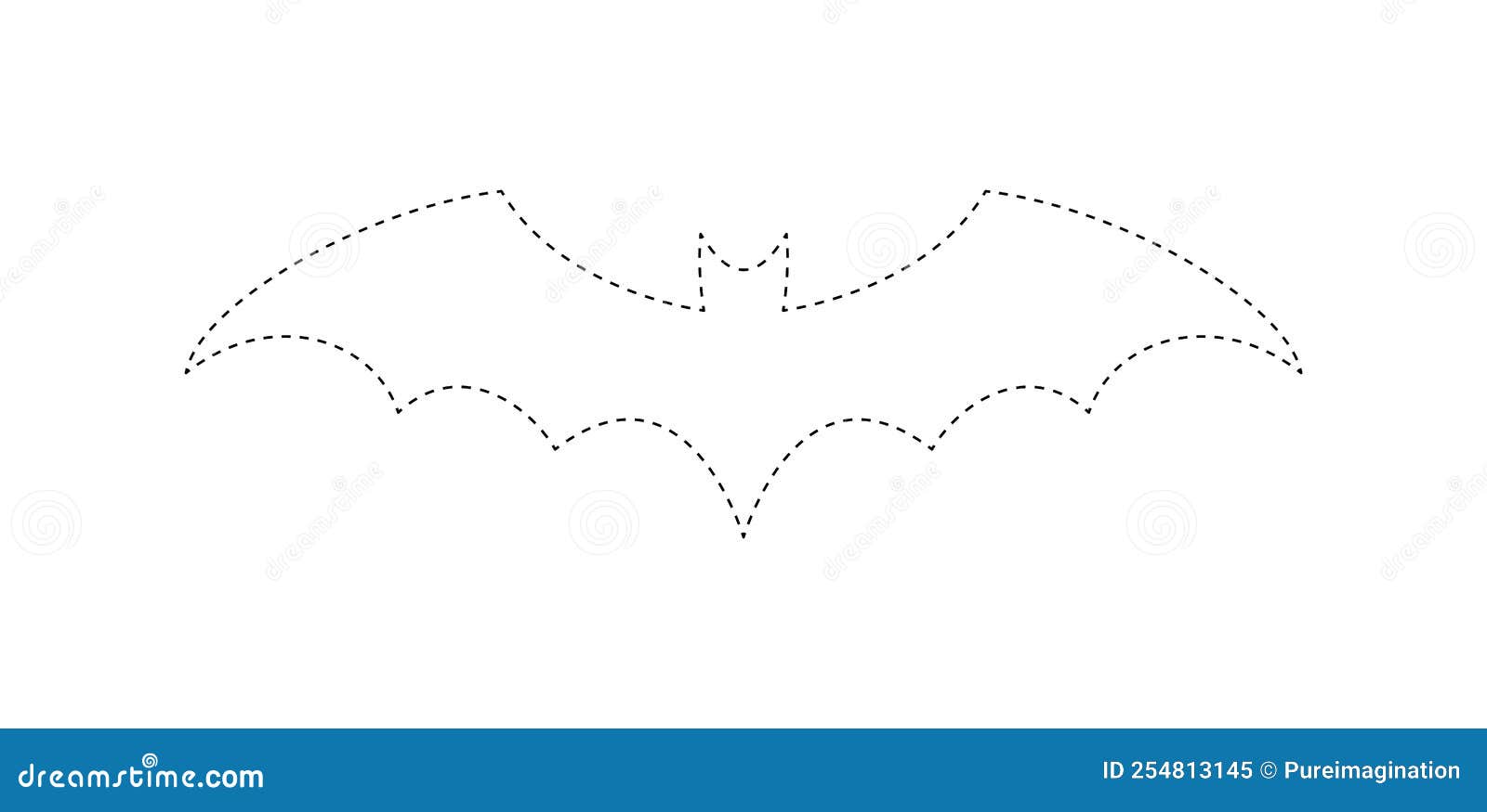 Bat Tracing Worksheet for Kids Stock Vector - Illustration of ...
