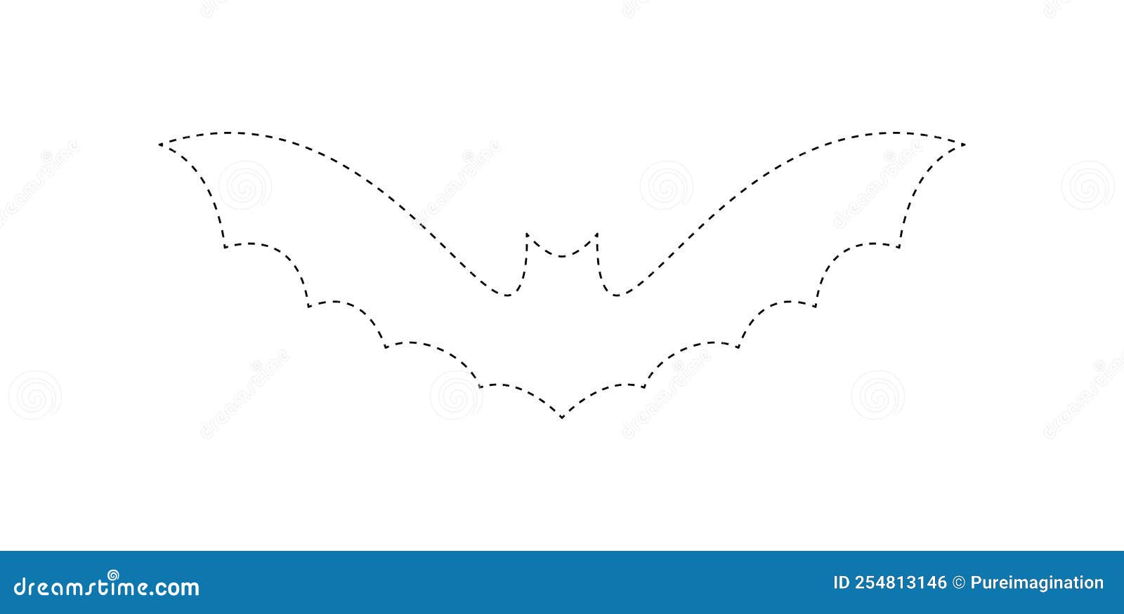 Bat Tracing Worksheet for Kids Stock Vector - Illustration of element ...