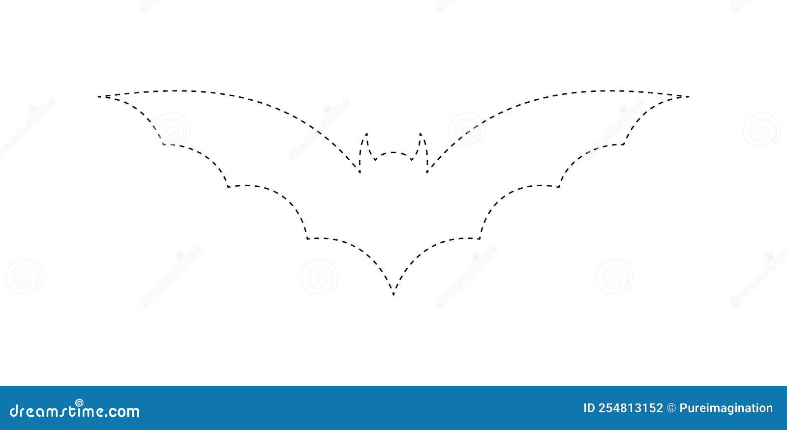Bat Tracing Worksheet for Kids Stock Vector - Illustration of learning ...