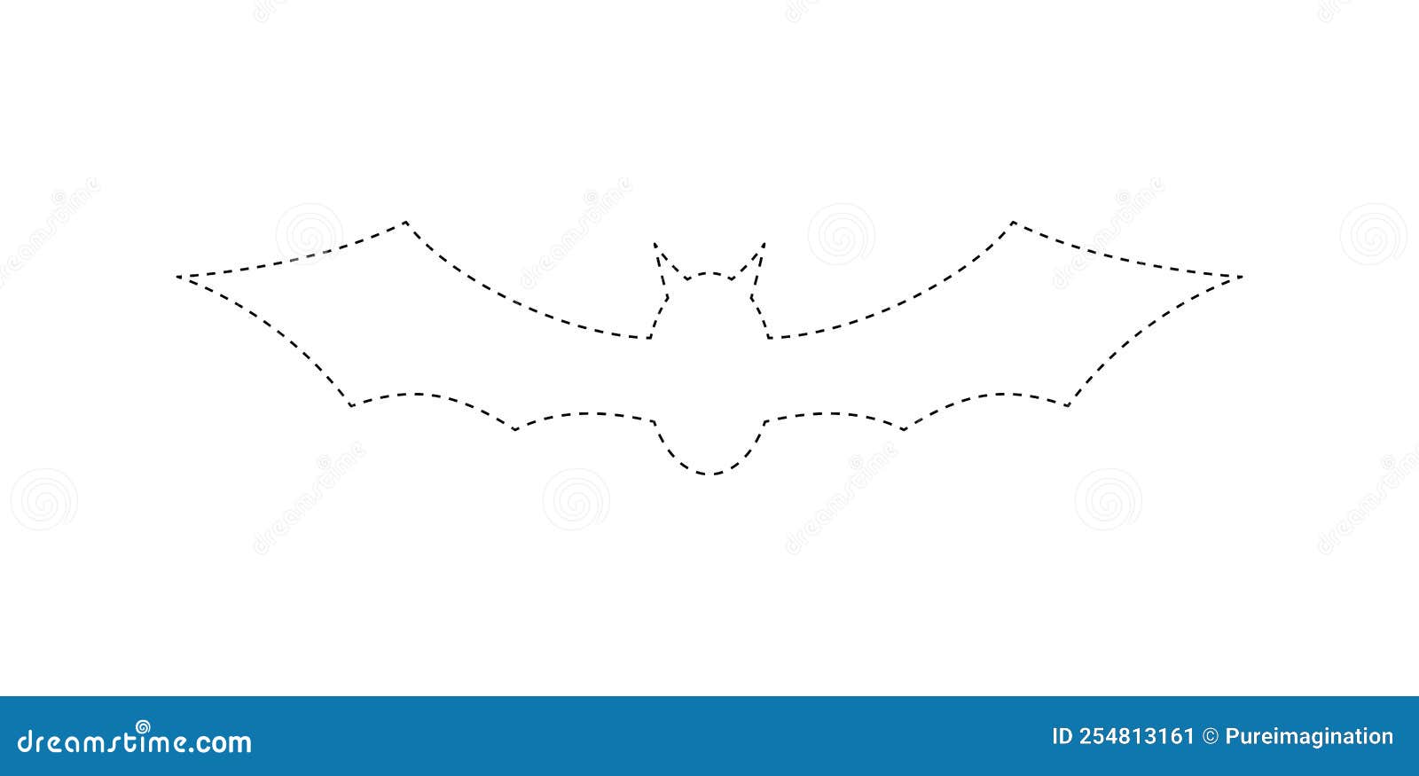 Bat Tracing Worksheet for Kids Stock Vector - Illustration of night ...